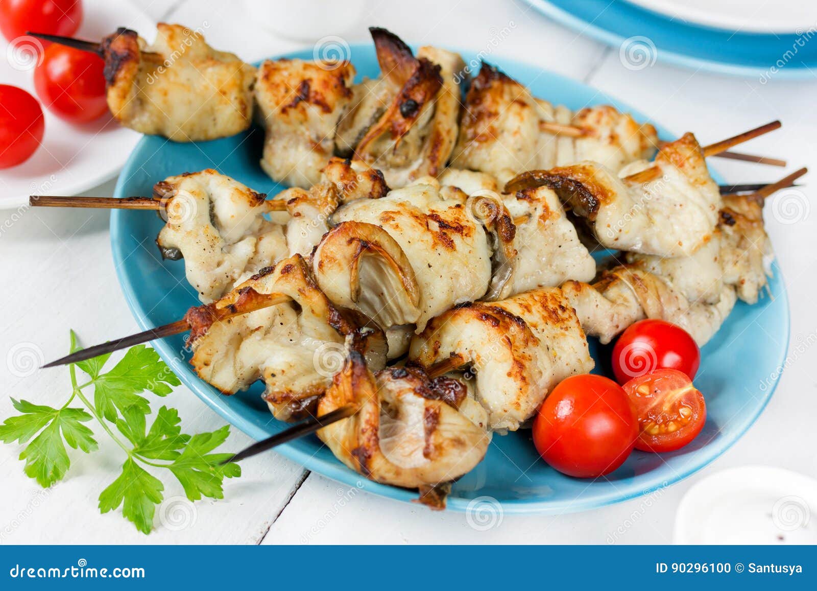 Skewered Fish with Vegetables Stock Photo - Image of prepared, cuisine ...