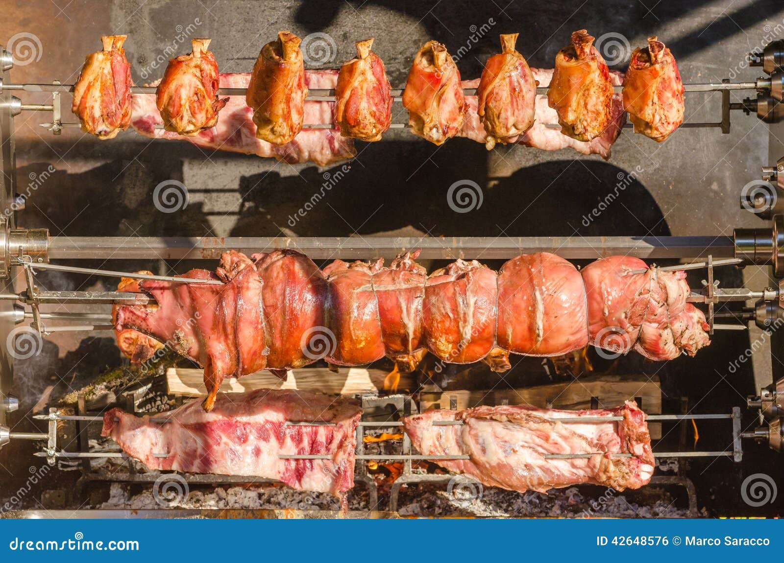 Skewered meat stock photo. Image of spit, steak, pork - 42648576