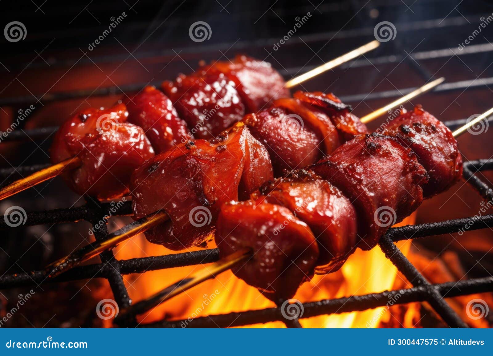 Skewering Sausages on a Barbecue Stick Stock Image - Image of outdoor ...
