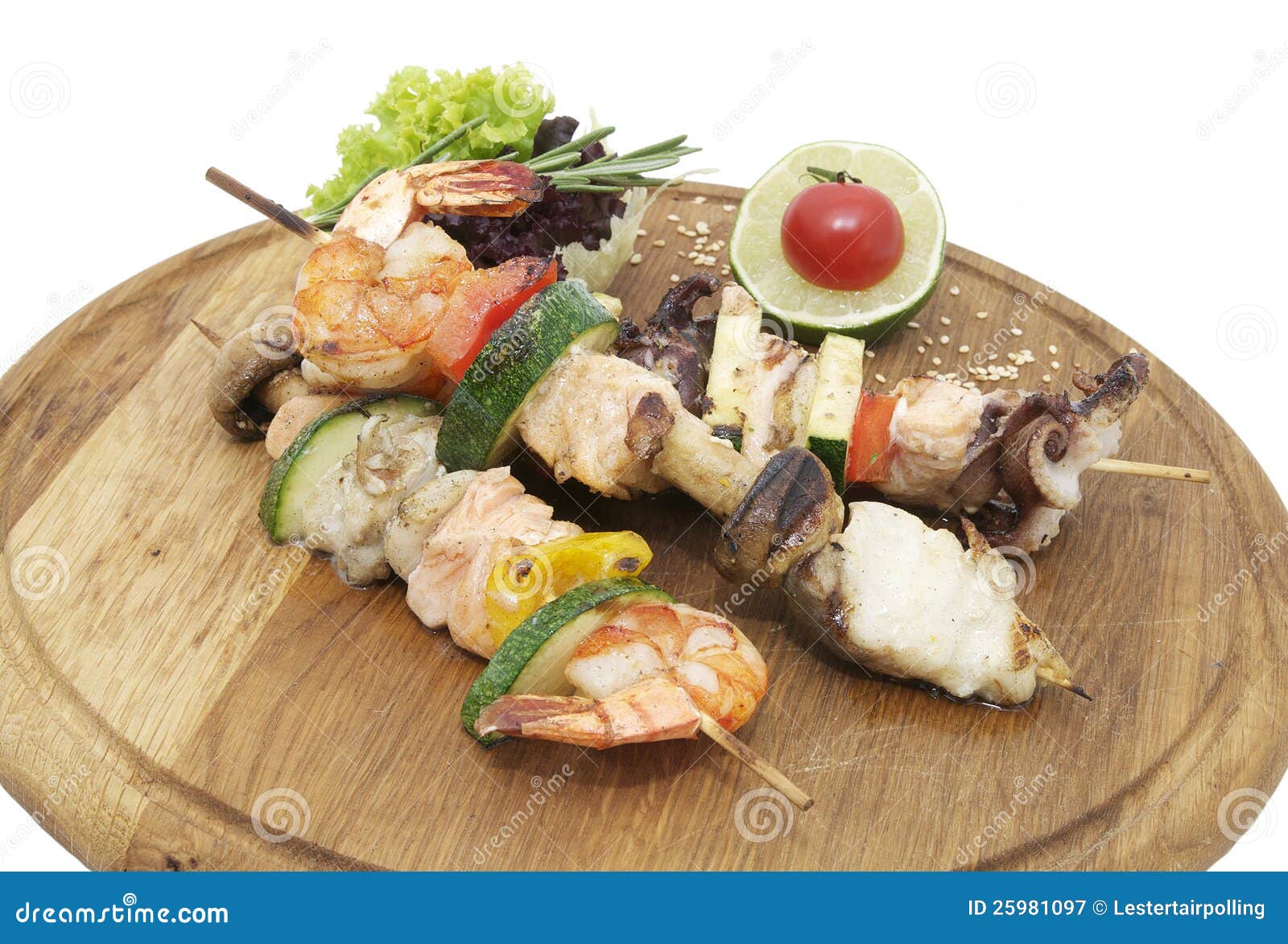 Skewers of seafood stock image. Image of meal, omega - 25981097