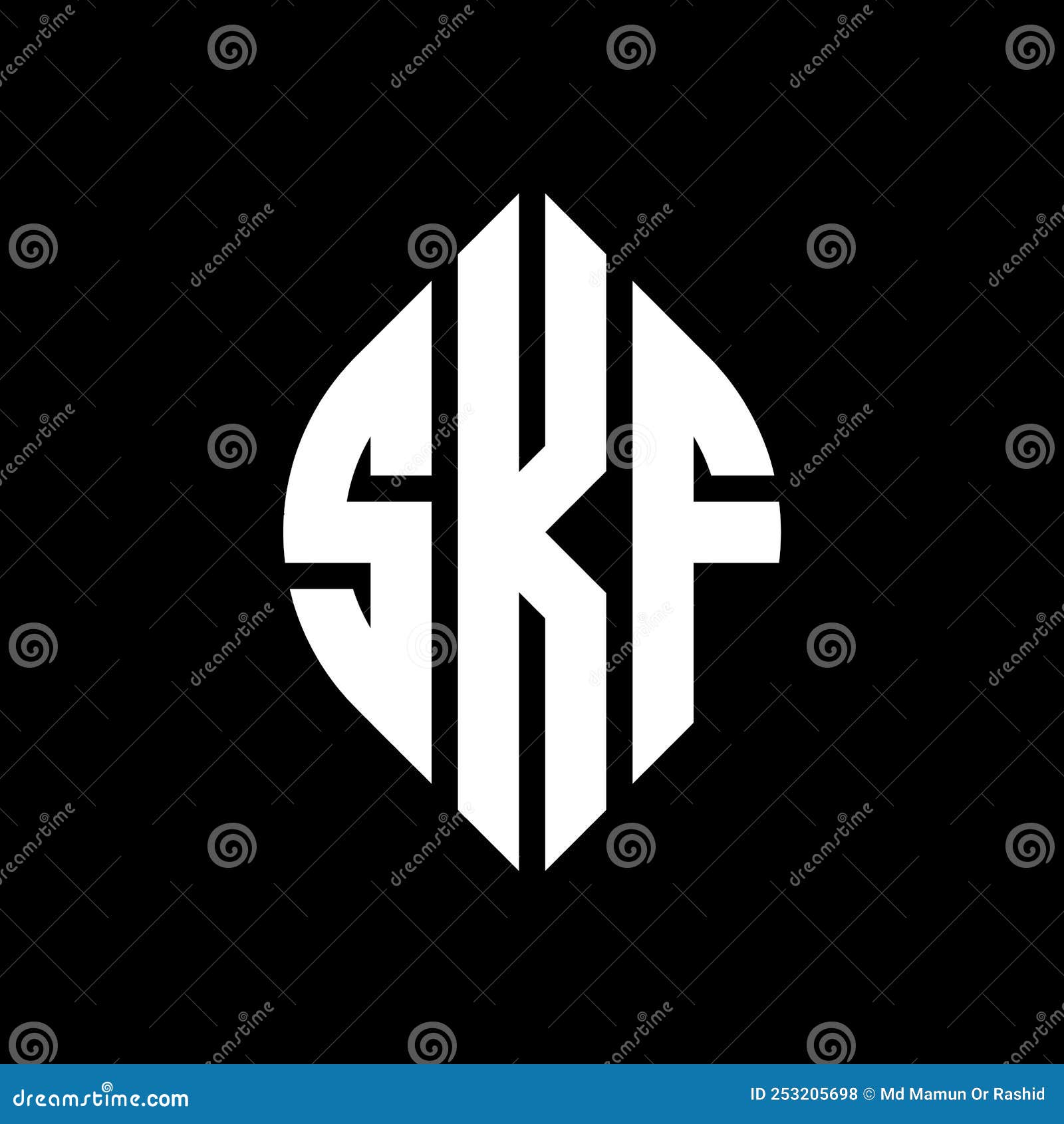 SKF Circle Letter Logo Design with Circle and Ellipse Shape. SKF ...