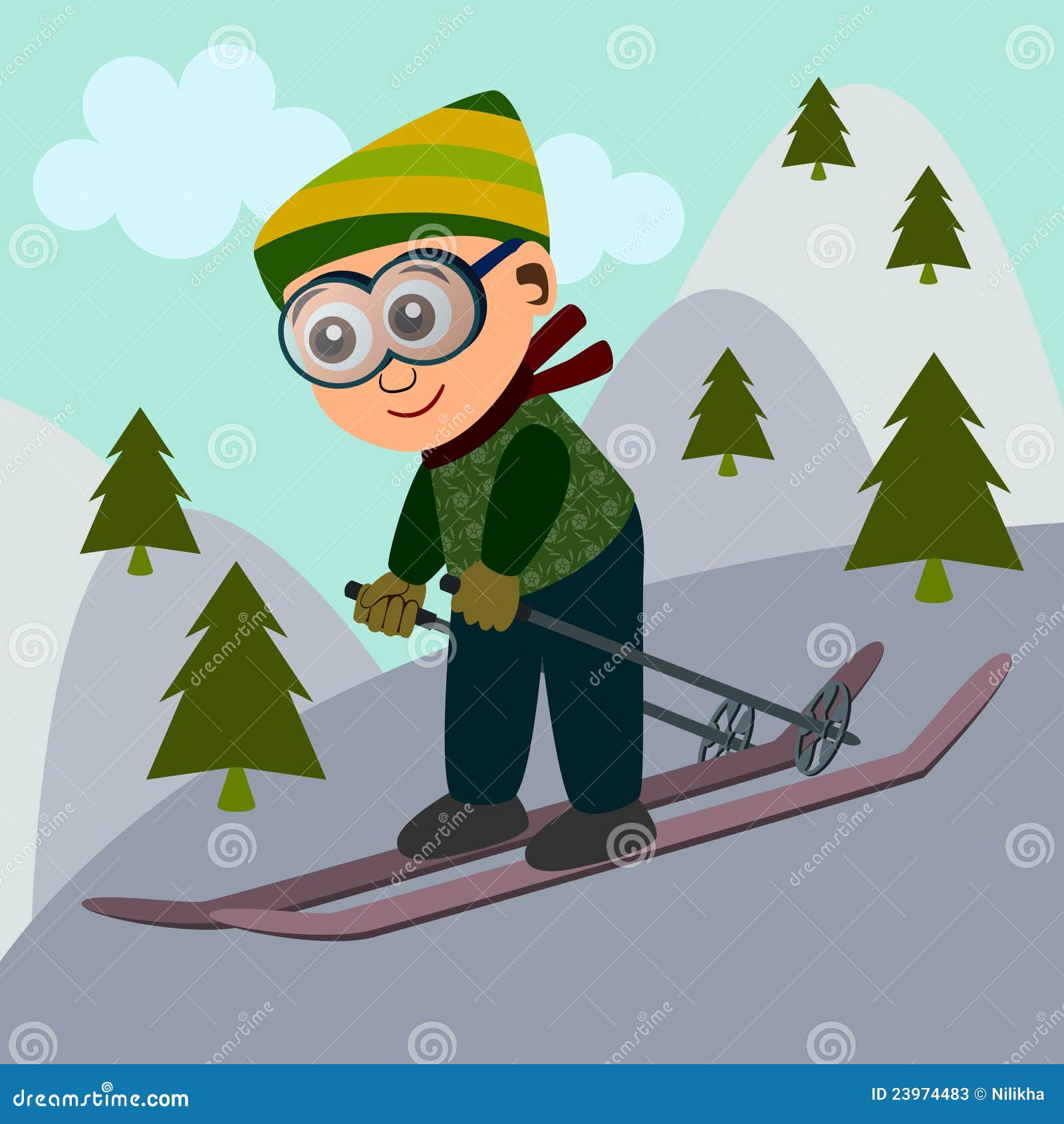 Ski stock illustration. Illustration of play, adventure - 23974483