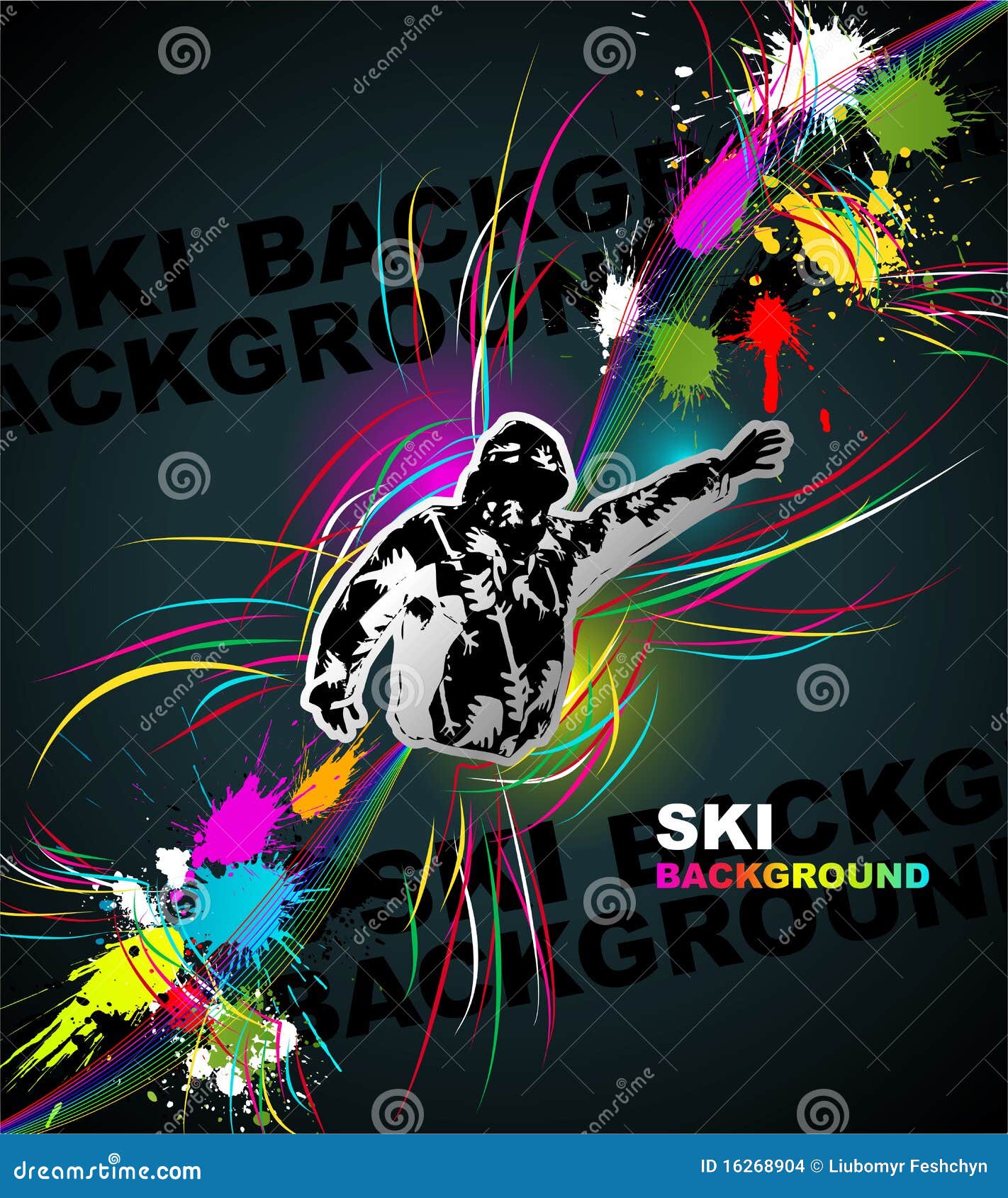Ski abstract background stock vector. Illustration of black - 16268904