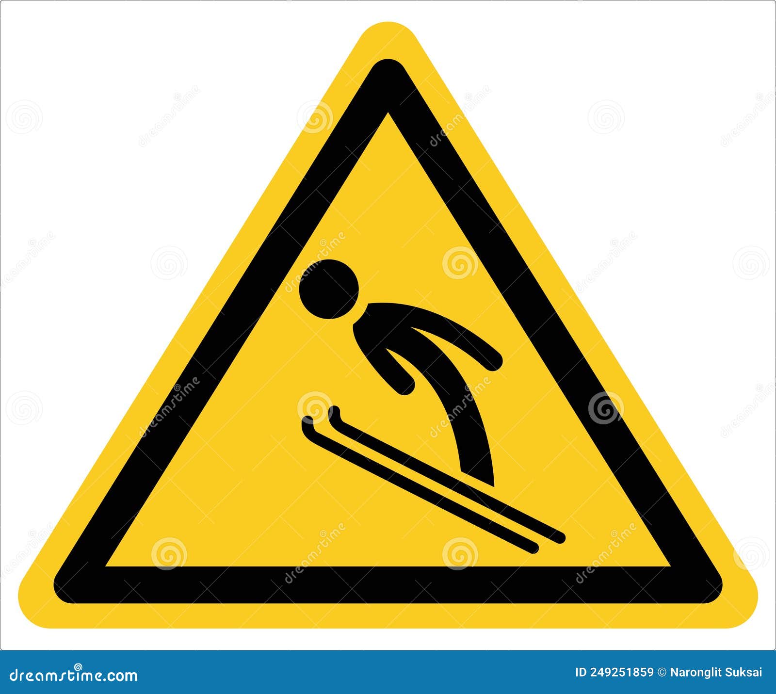 Ski Area Caution Walkthrough Warning Sign Stock Vector - Illustration ...