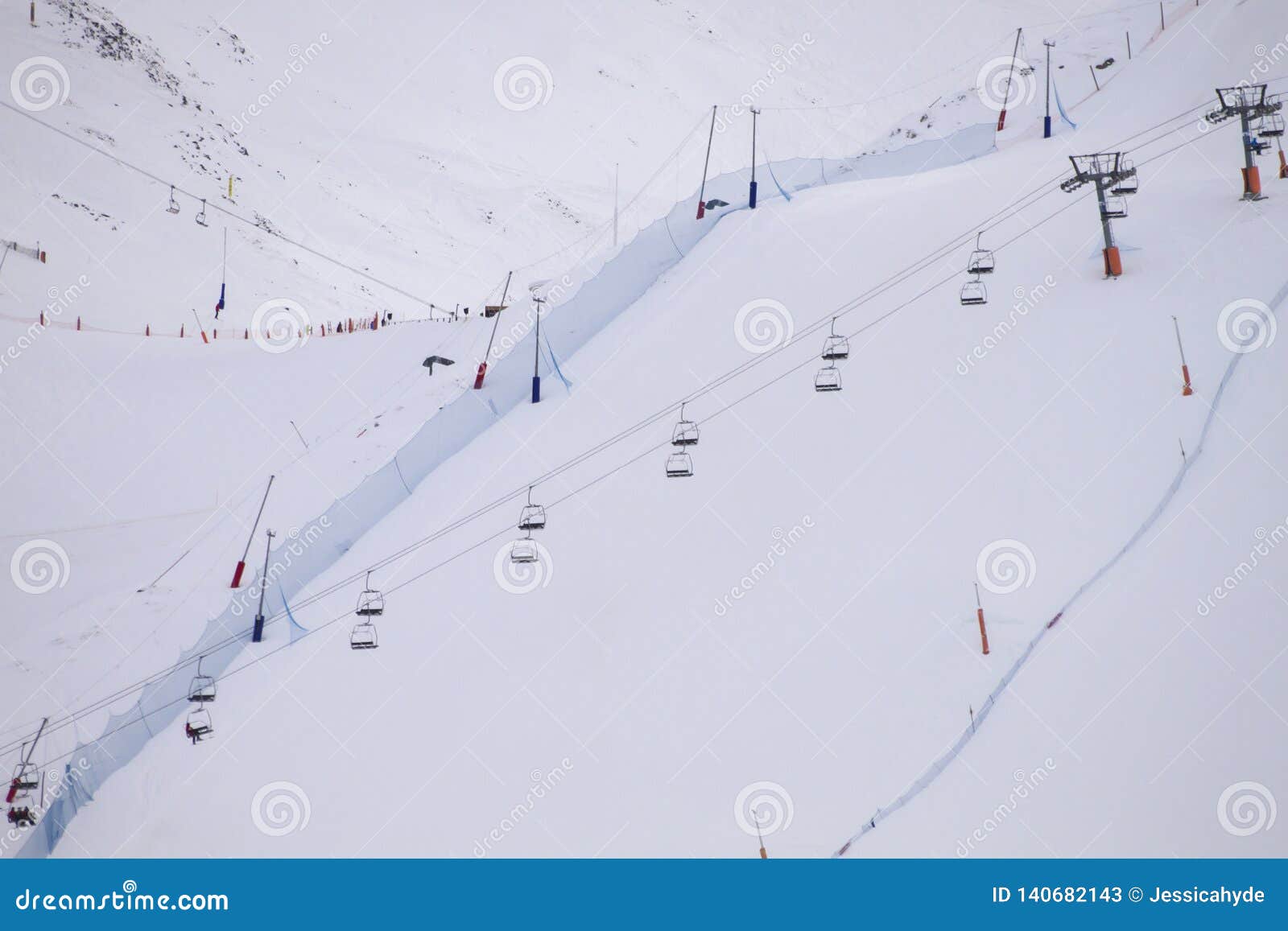 Ski Area with Marks and Chaillifts Stock Image - Image of passenger ...