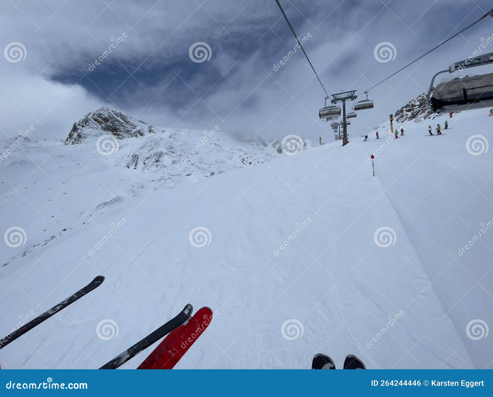 The Ski Area of Soelden in Austria with Blue Sky Stock Photo - Image of ...