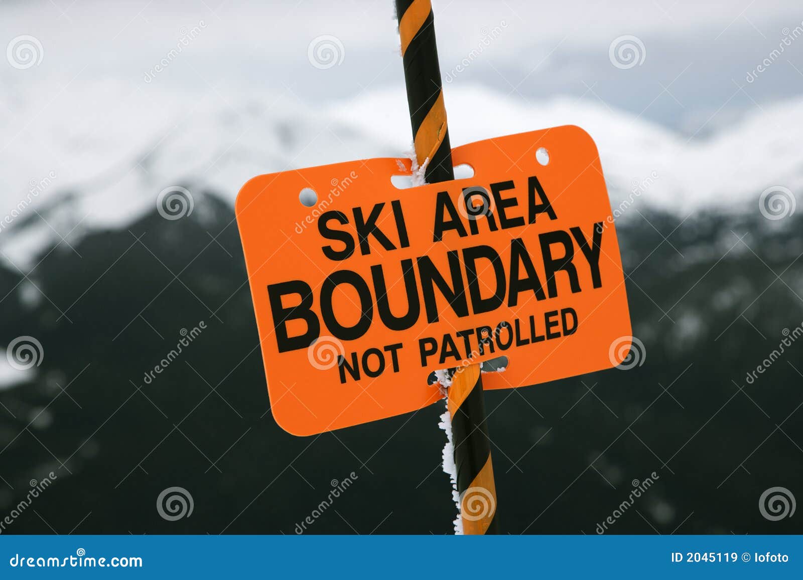 Ski Area Trail Boundary Sign. Stock Image - Image of travel, boundary ...