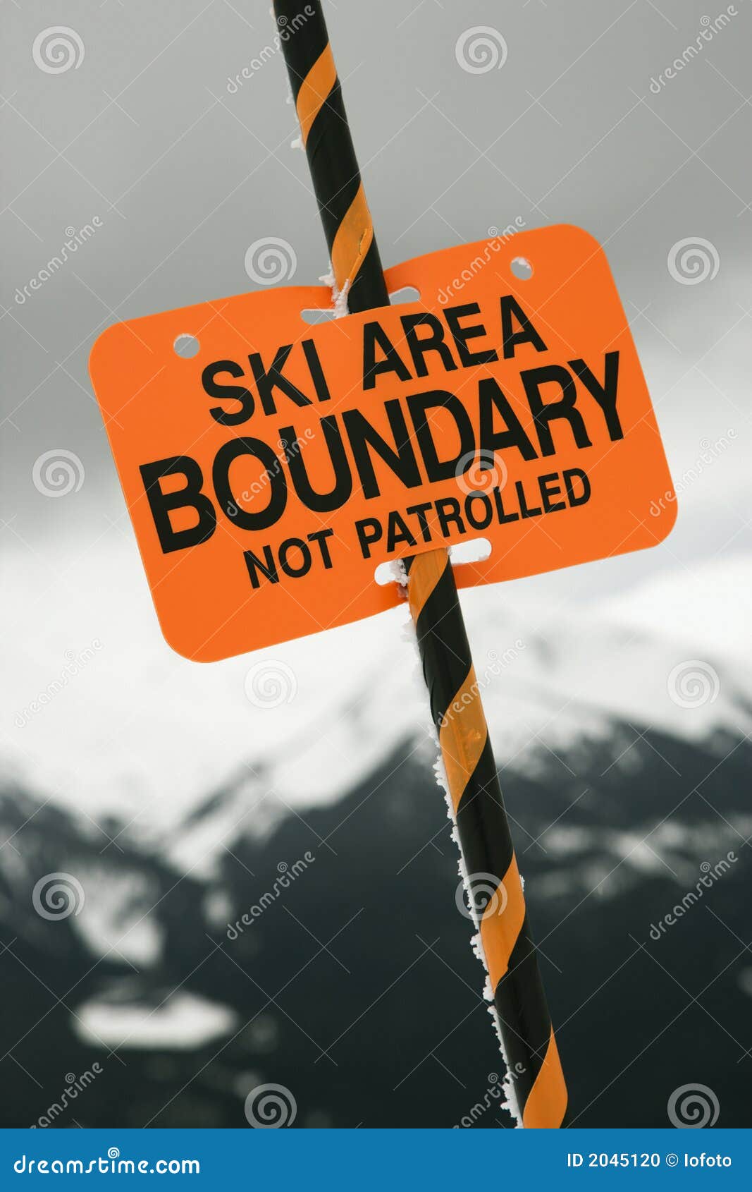 Ski Area Trail Boundary Sign. Stock Photo - Image of vacation, travel ...