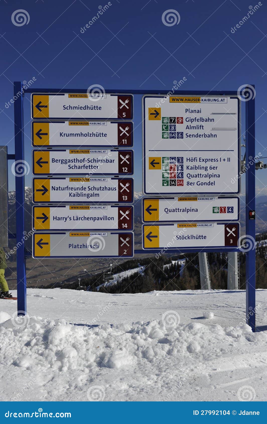 Ski Areas Direction Signs editorial stock image. Image of guide - 27992104