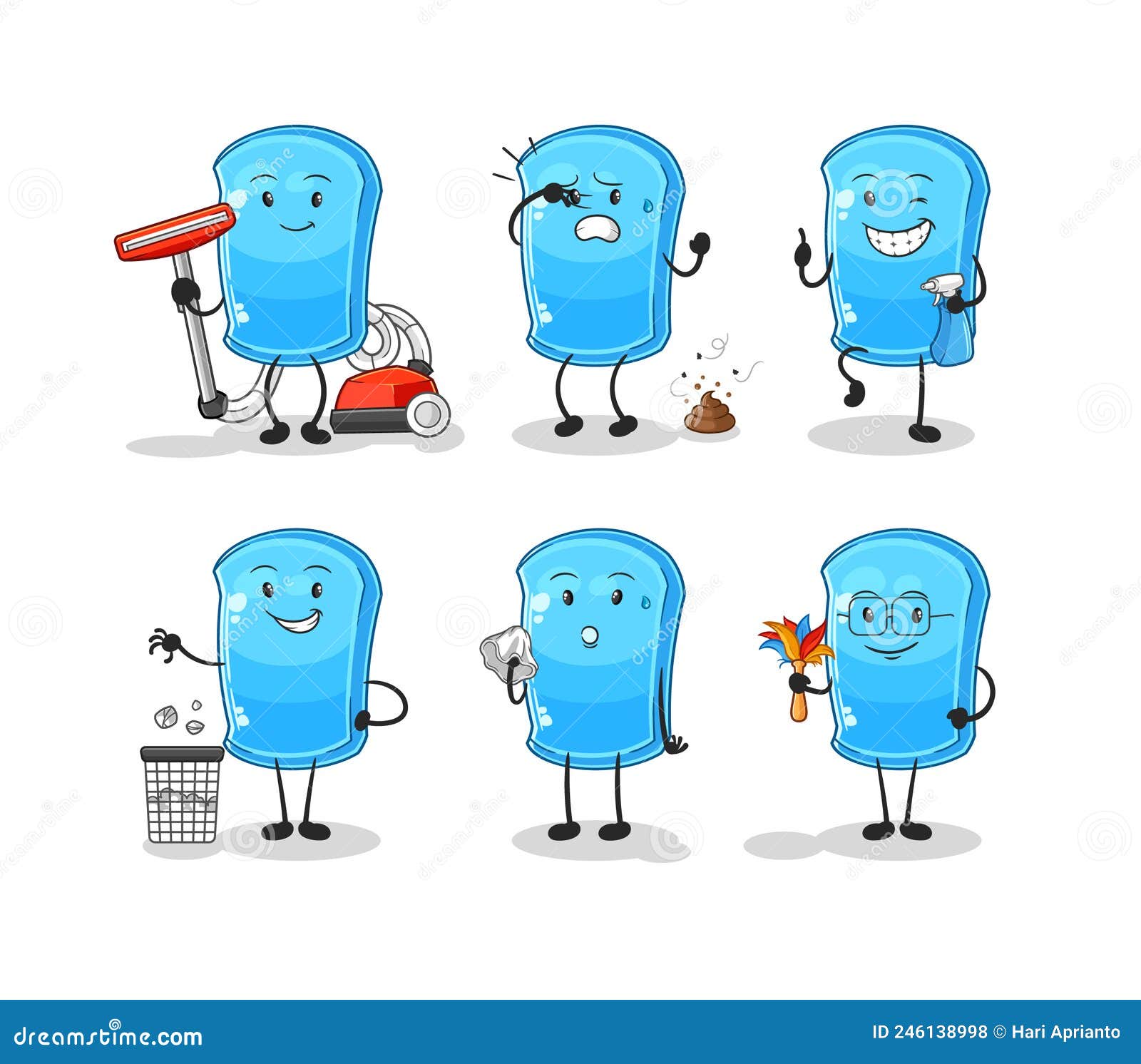 Ski Board Cleaning Group Character. Cartoon Mascot Vector Stock Vector ...