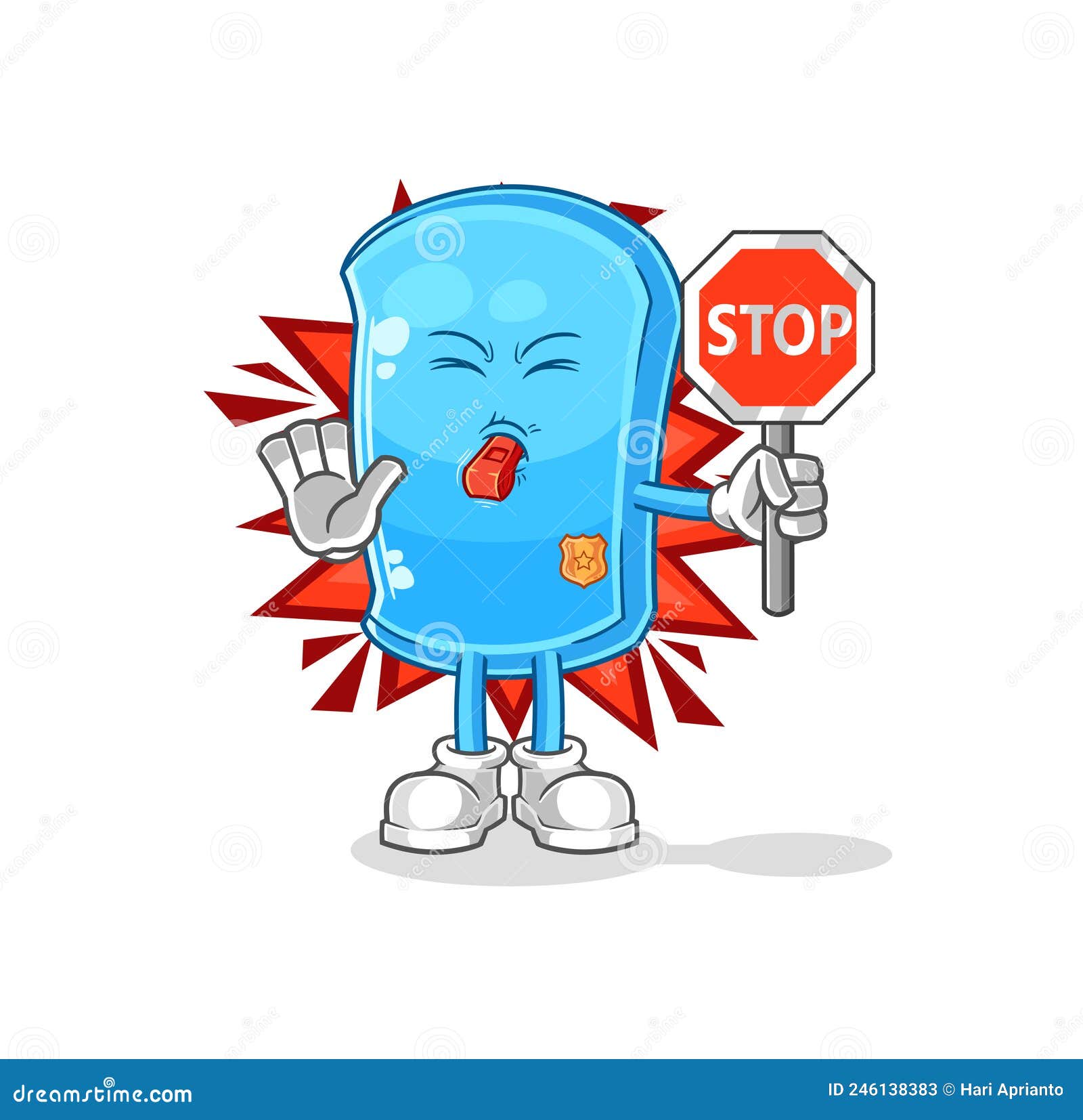 Ski Board Holding Stop Sign. Cartoon Mascot Vector Stock Vector ...