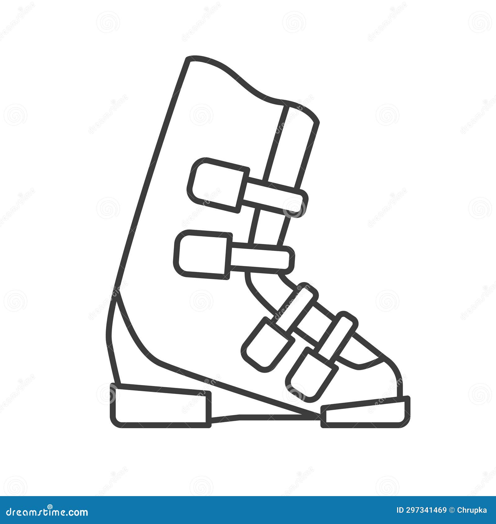 Ski boot outline icon stock vector. Illustration of isolated - 297341469