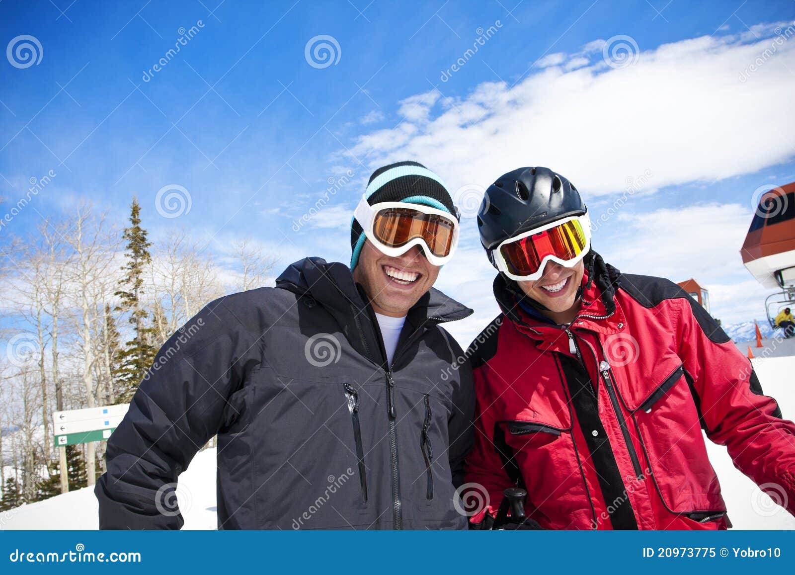 Ski Buddies Having Fun Skiing Stock Image - Image of people, healthy ...