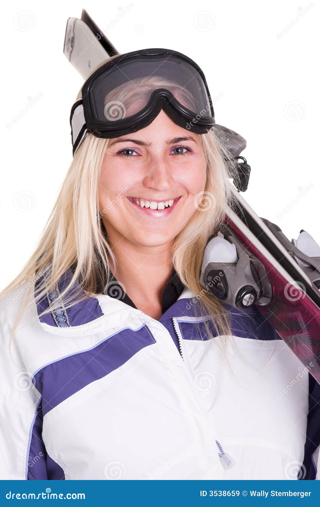 Ski bunny stock image. Image of watching, blue, mountain - 3538659