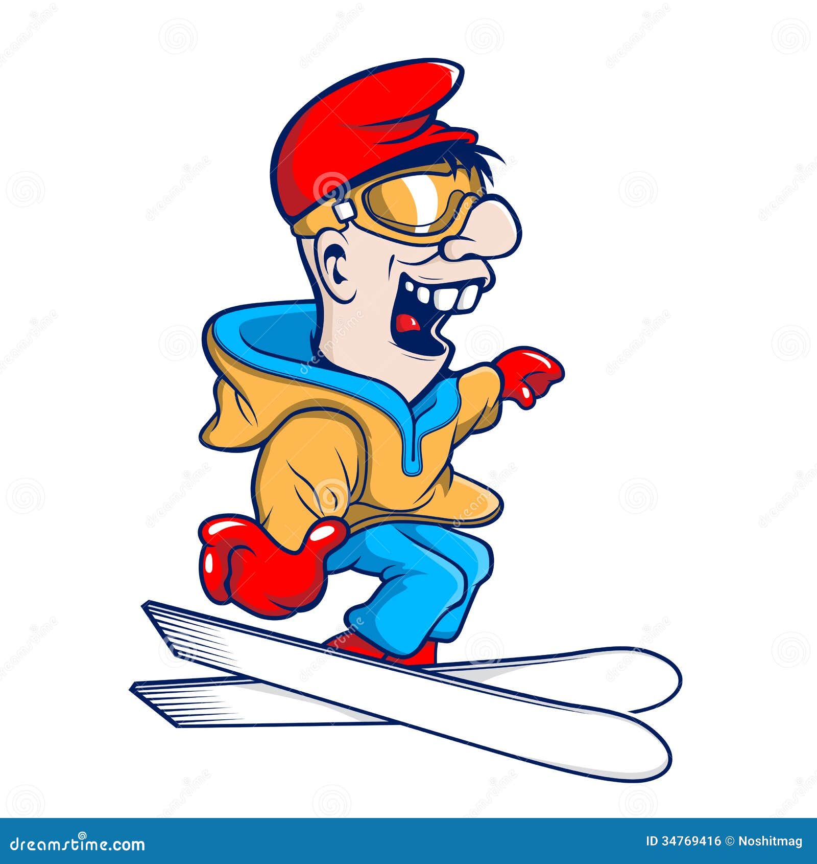 Ski Cartoon-karakter vector illustratie. Illustration of activiteit ...