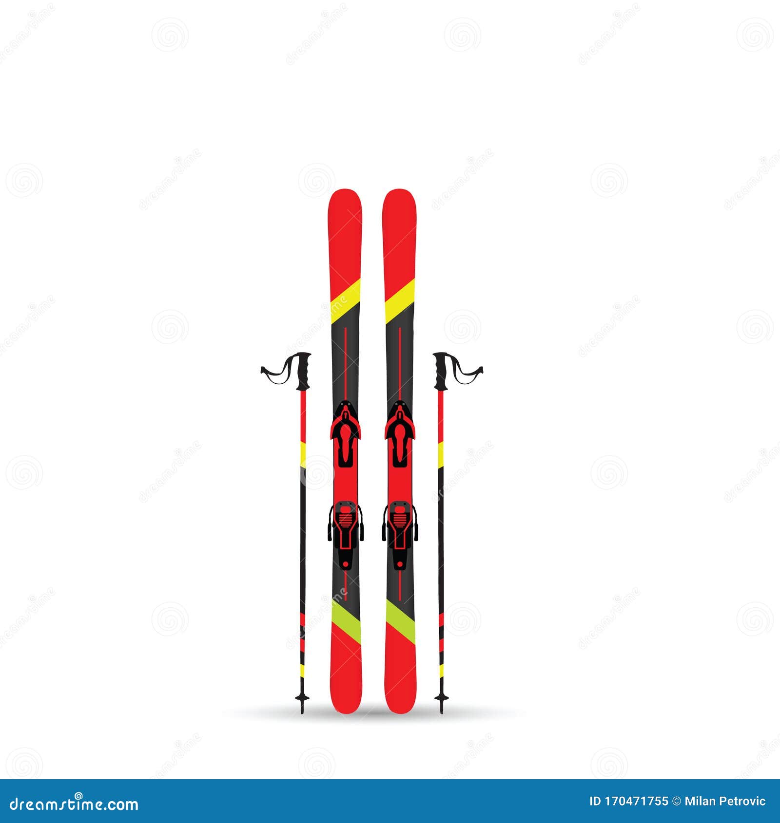 Ski Equipment Vector Illustration Stock Vector - Illustration of cold ...
