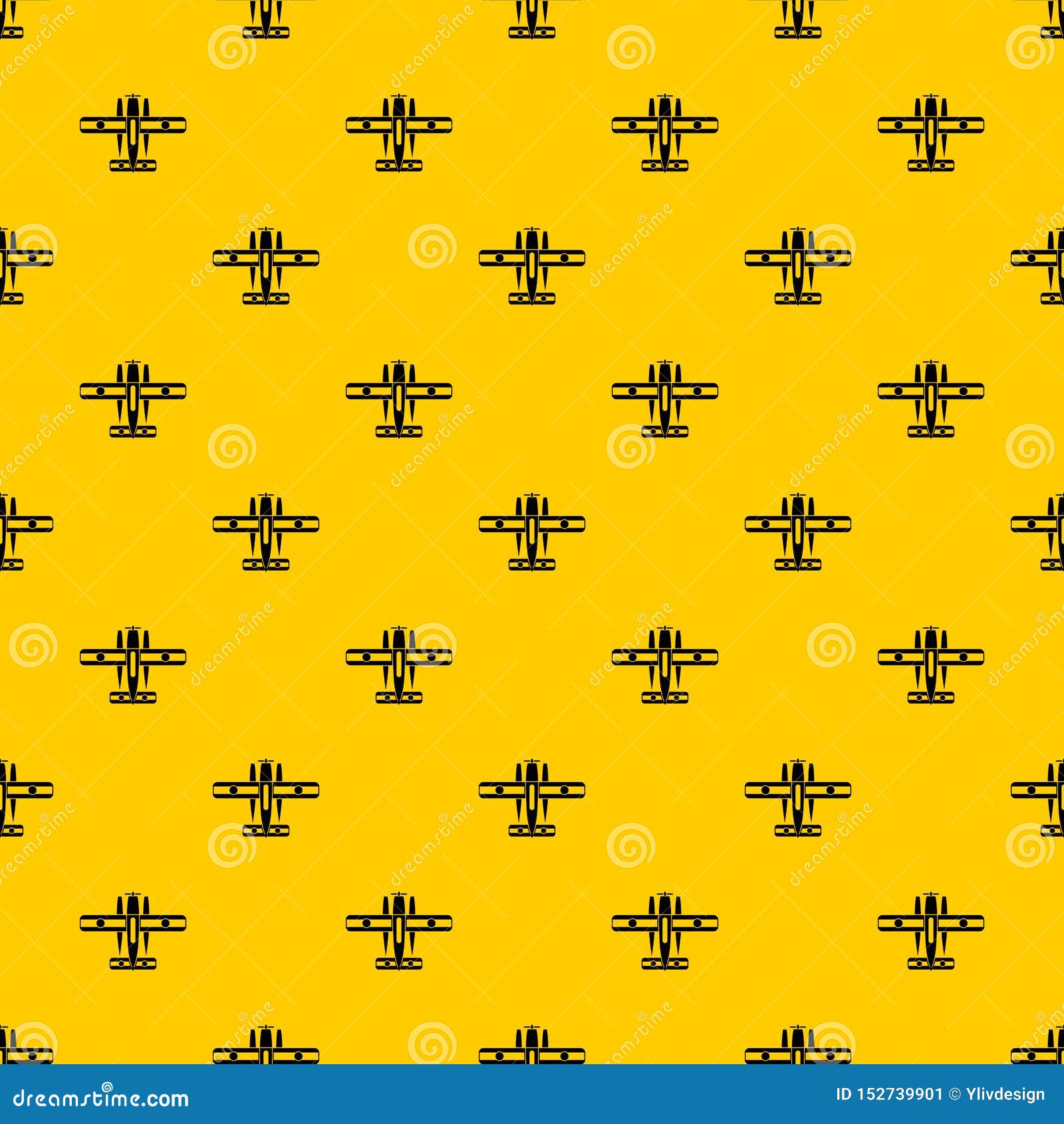 Ski Equipped Airplane Pattern Vector Stock Vector - Illustration of ...