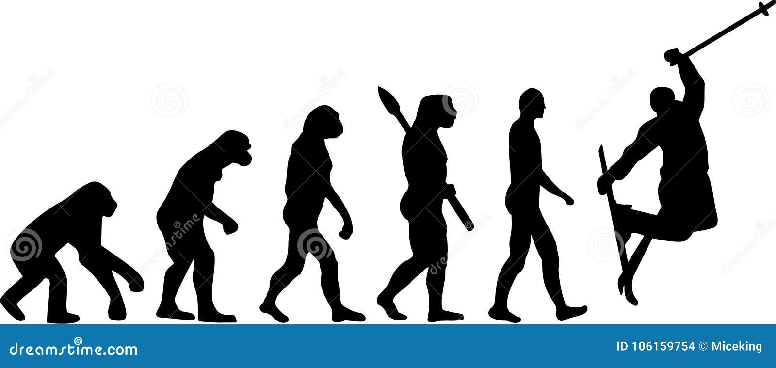 Ski Evolution stock vector. Illustration of evolution - 106159754