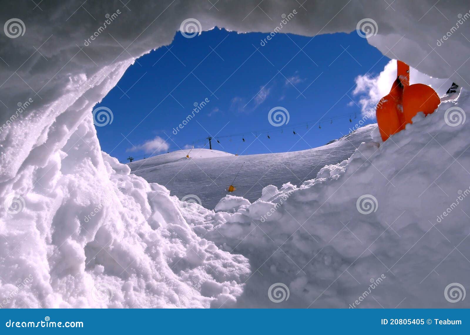 Ski Field from the Snow Hole Stock Image - Image of mountains, hole ...