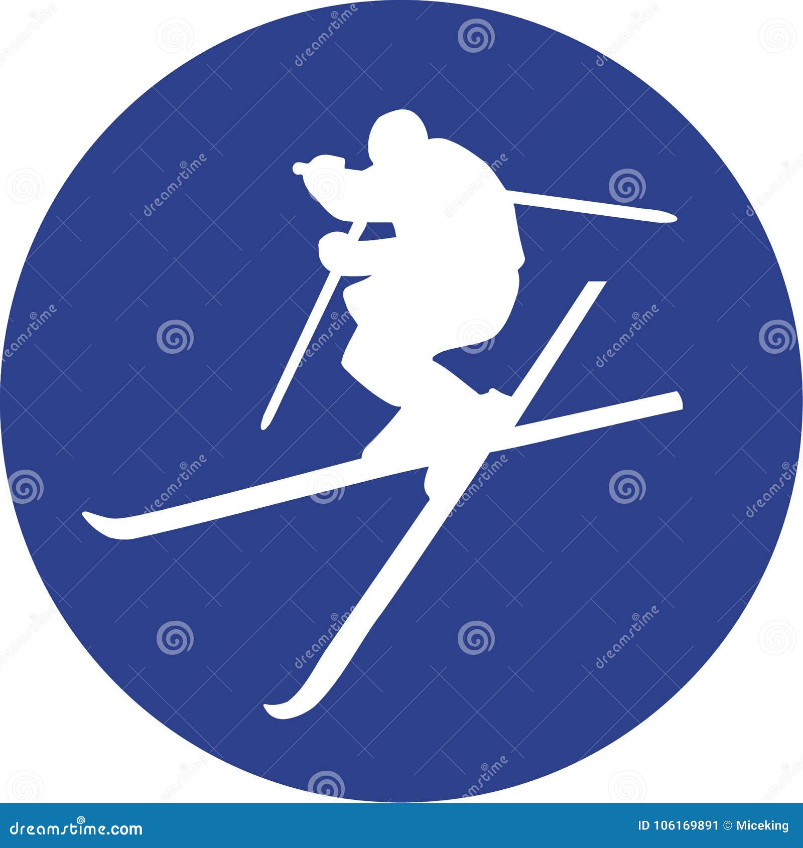 Ski Freestyle blue Circle stock vector. Illustration of action - 106169891