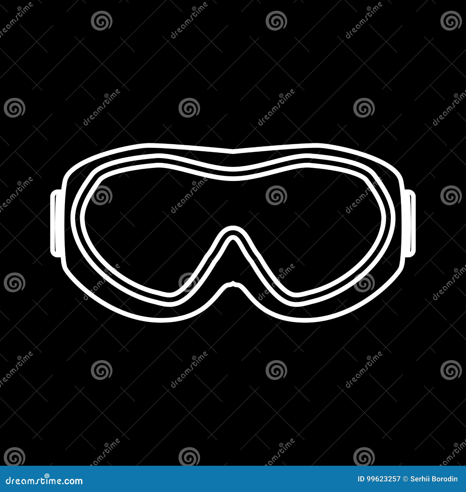 Ski goggles icon. stock vector. Illustration of color - 99623257