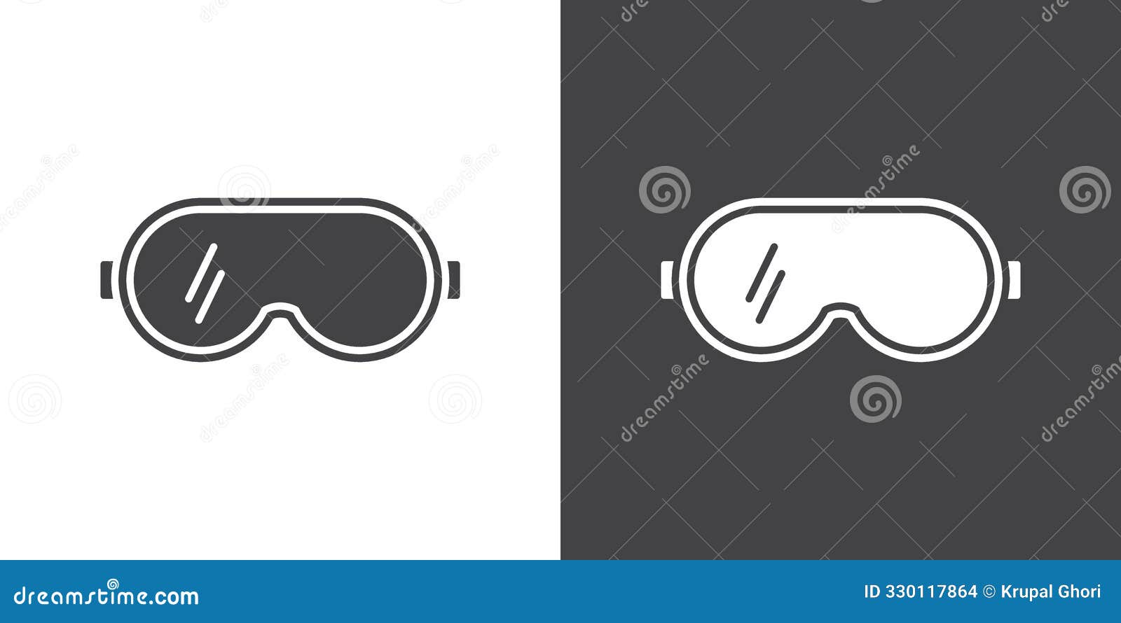 Ski Goggles Icon Thin Line Illustration Set Stock Illustration ...