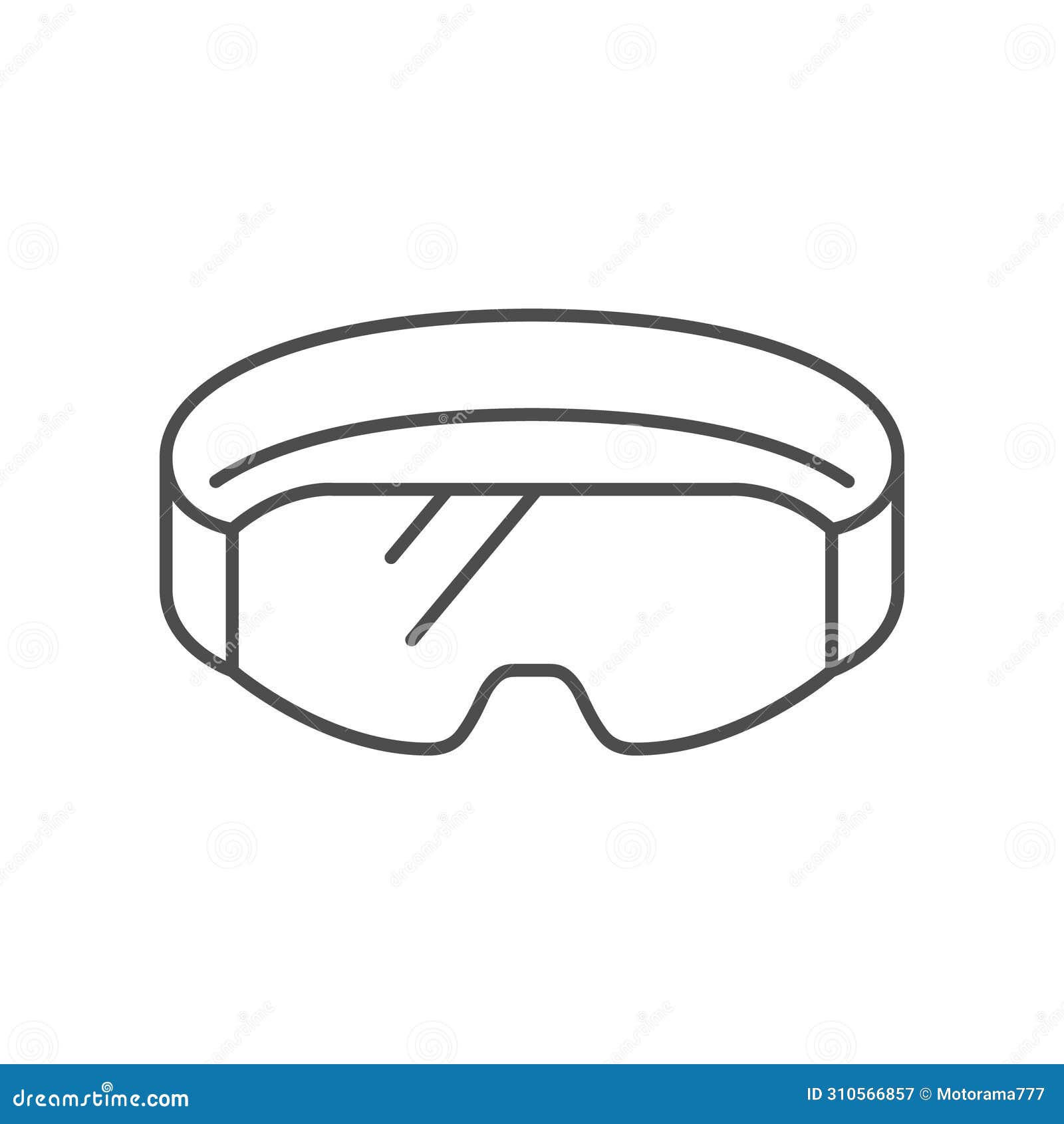 Ski Goggles Line Outline Icon Stock Vector - Illustration of goggles ...