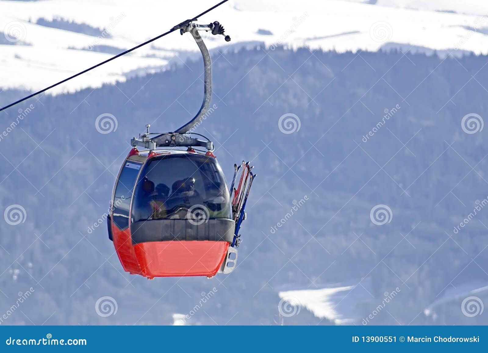 Ski Gondola in Polish Mountain. Stock Image - Image of frost, frigid ...