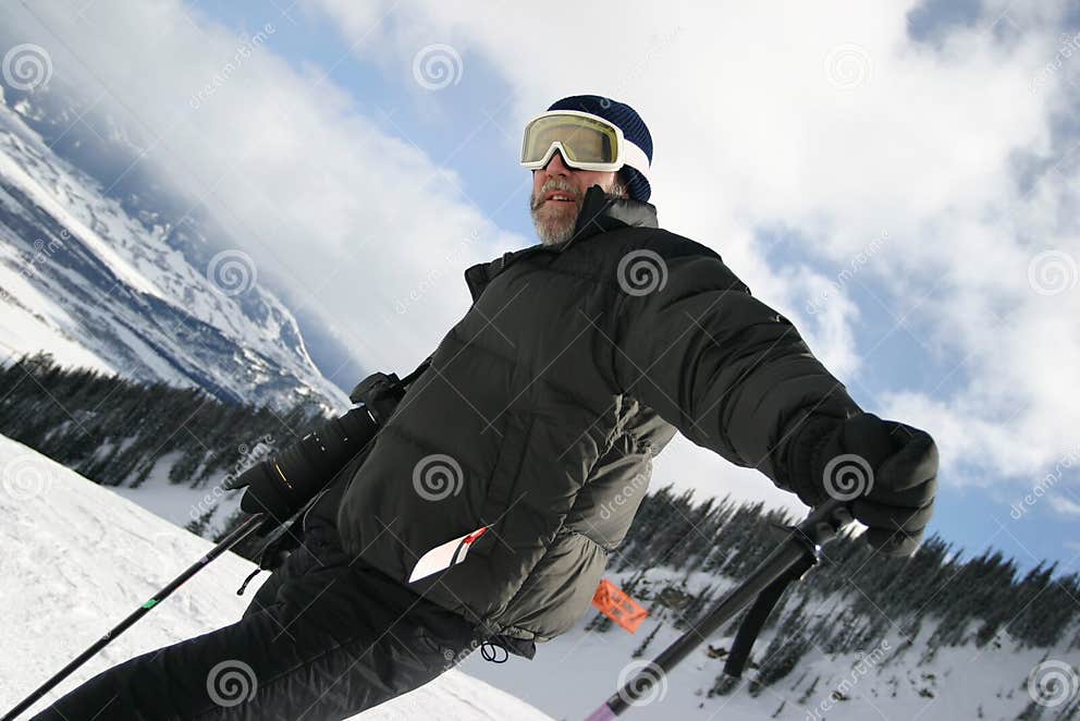 Ski Guy on Slope stock image. Image of mountain, snow, smiling - 660097