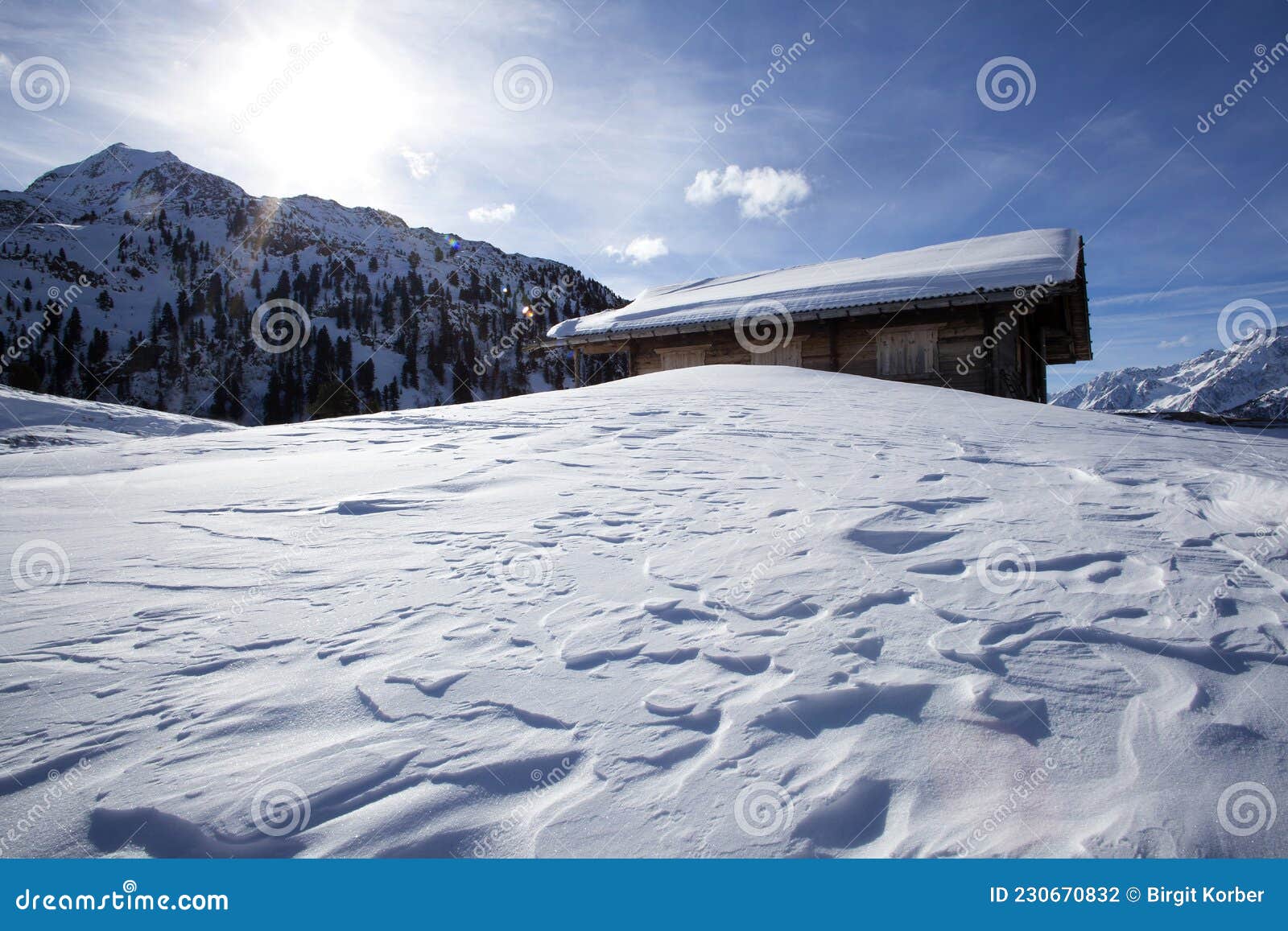 Ski Hut in the Snowy Austrian Alps Editorial Photography - Image of ...