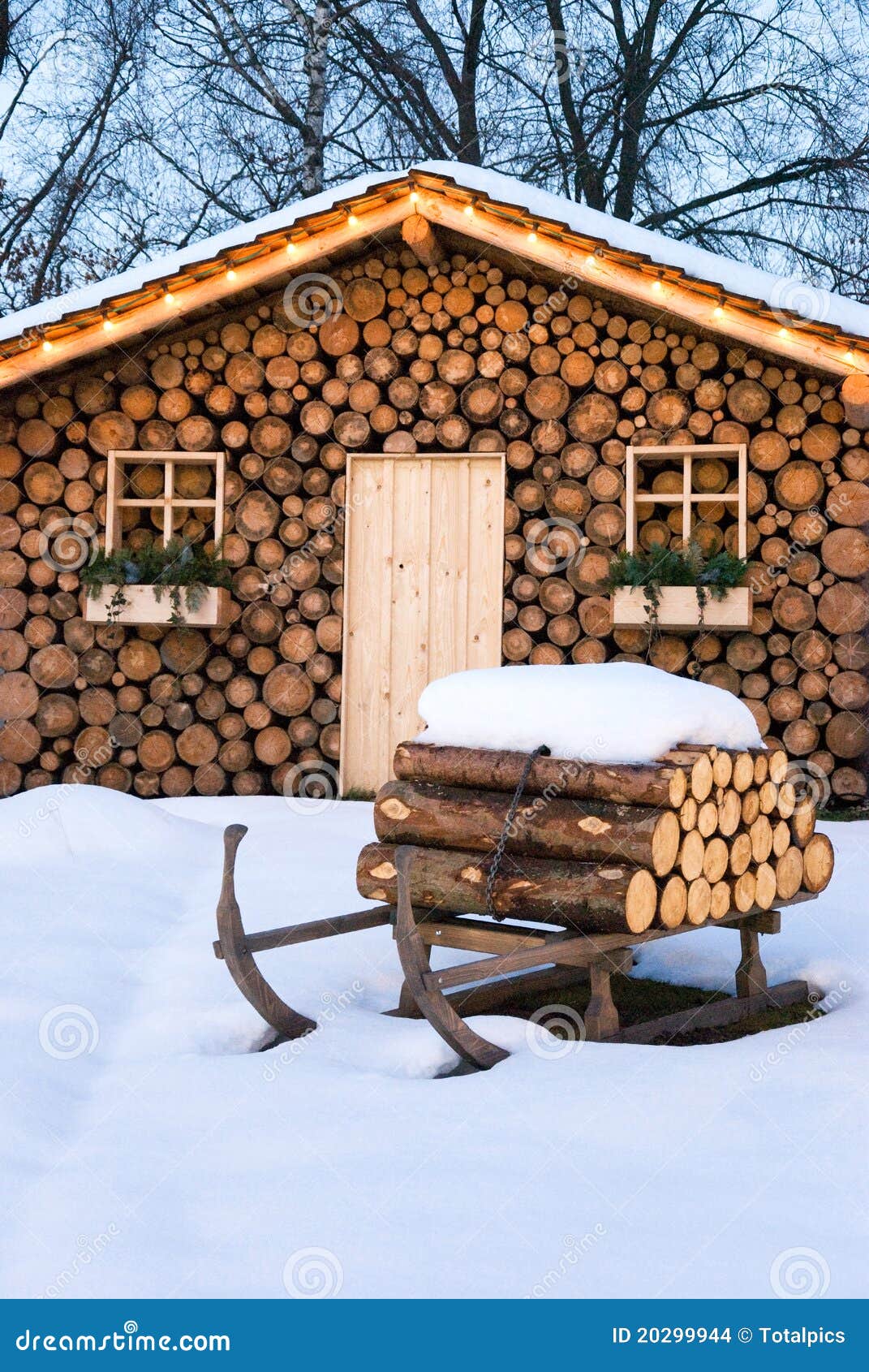 Ski hut in winter stock photo. Image of germany, wooden - 20299944