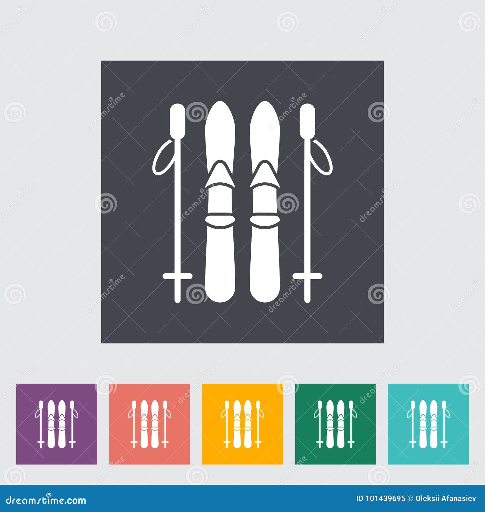 Ski icon stock vector. Illustration of sport, snow, slope - 101439695