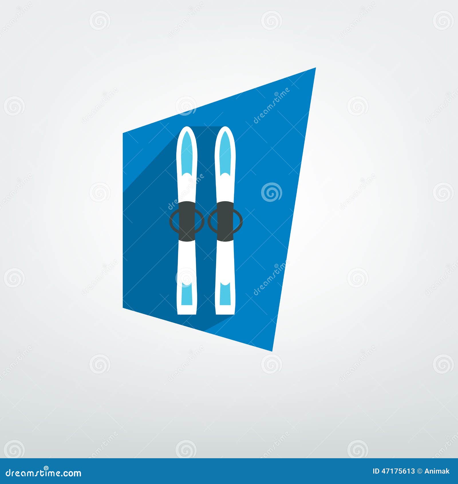 Ski icon shape. stock vector. Illustration of simply - 47175613