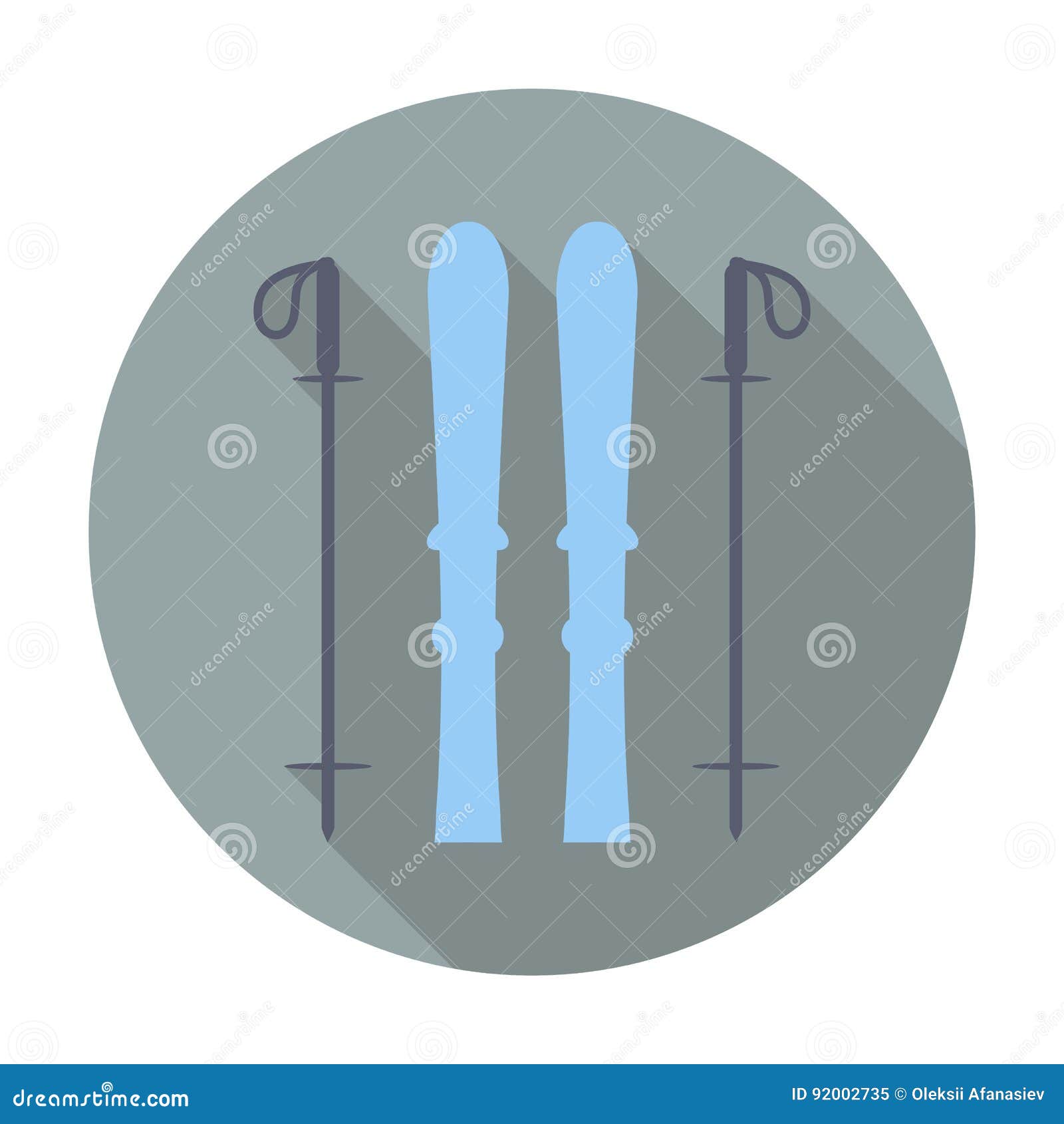 Ski icon stock vector. Illustration of blizzard, painting - 92002735