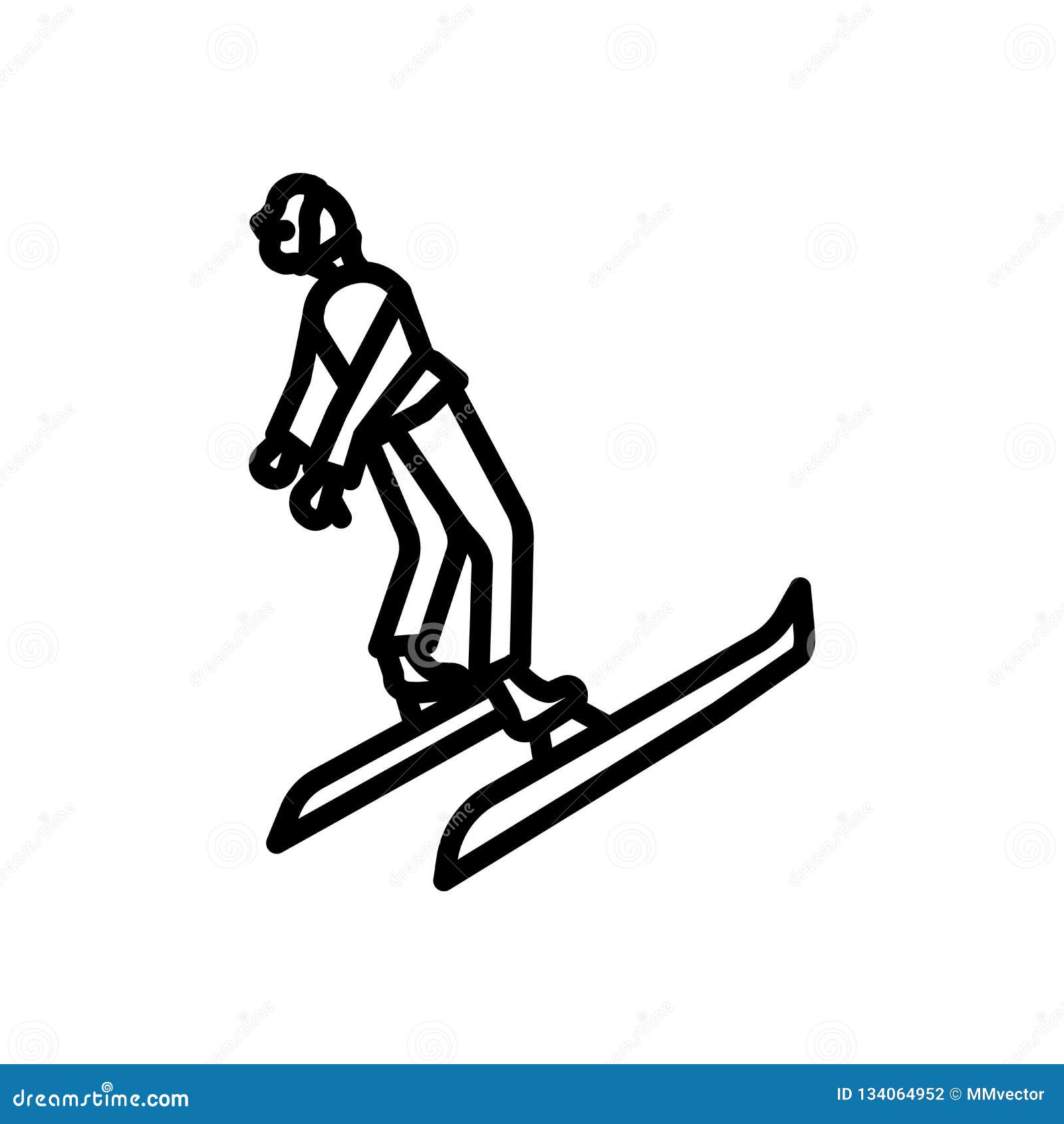 Ski Icon Vector Isolated on White Background, Ski Sign , Linear Symbol ...