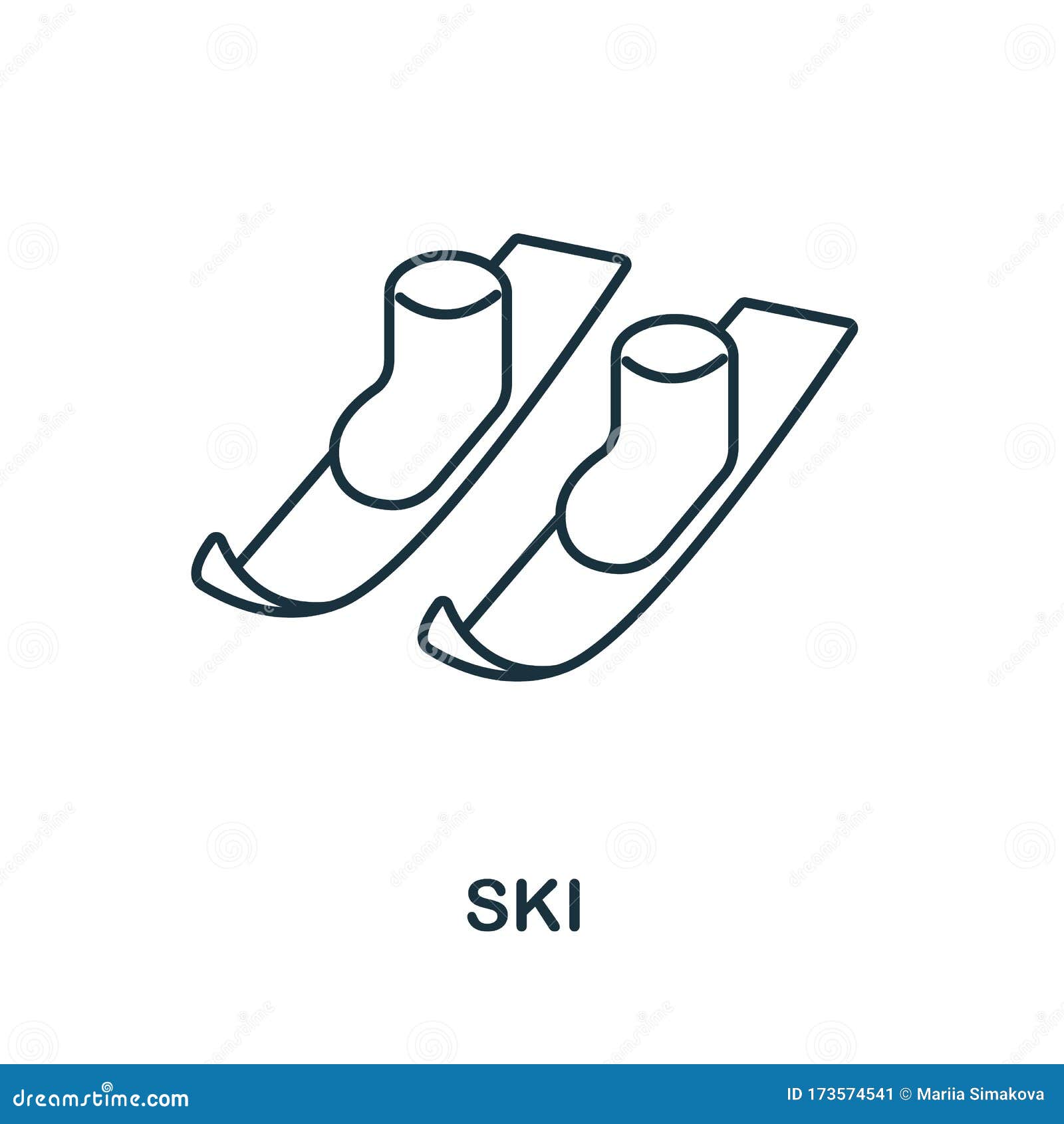 Ski Icon from Winter Collection. Simple Line Element Ski Symbol for ...