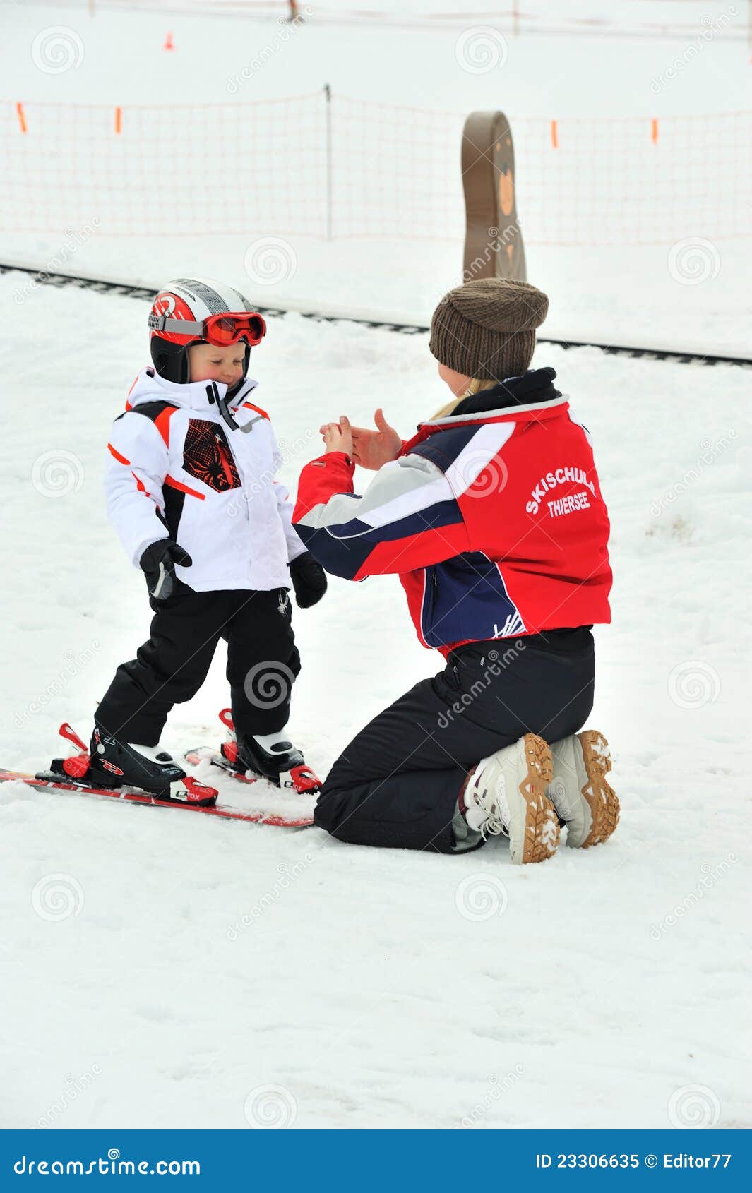 Ski Instructor Explain Ski Techniques To Children Editorial Image ...