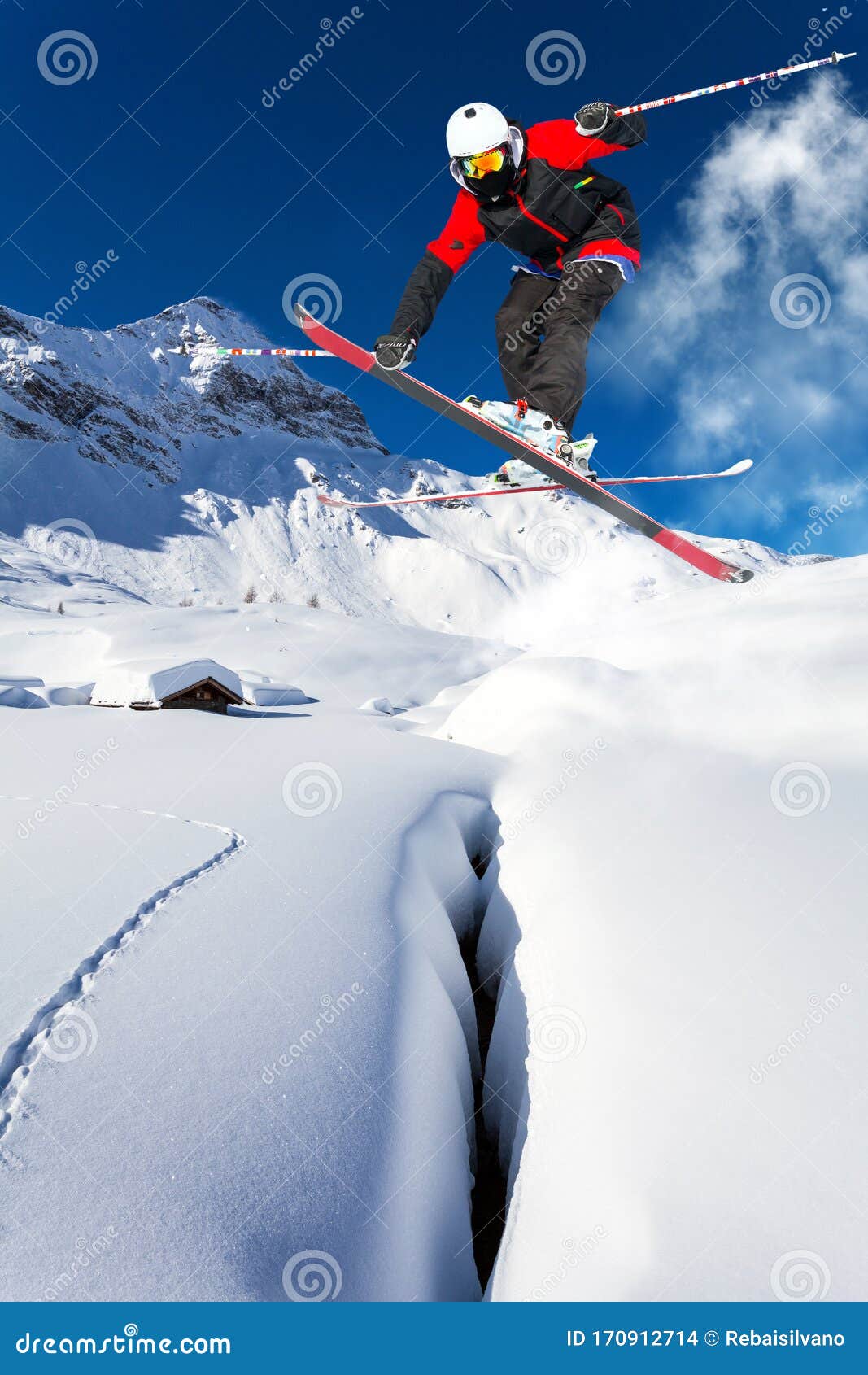 Ski jump stock photo. Image of helmet, jump, blanket - 170912714