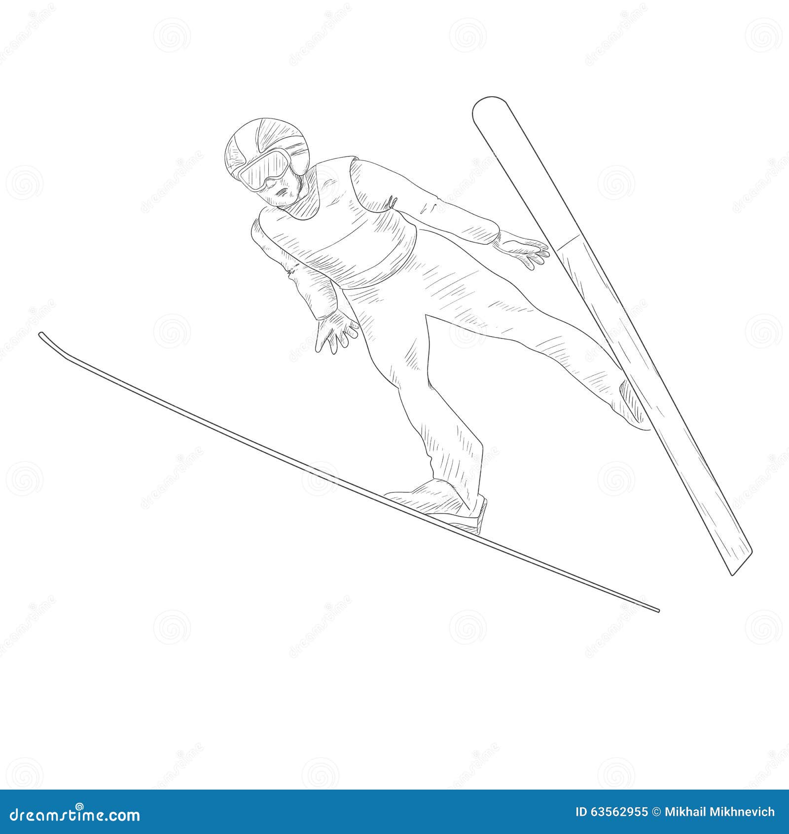 Ski Jumping vector illustratie. Illustration of kostuum - 63562955