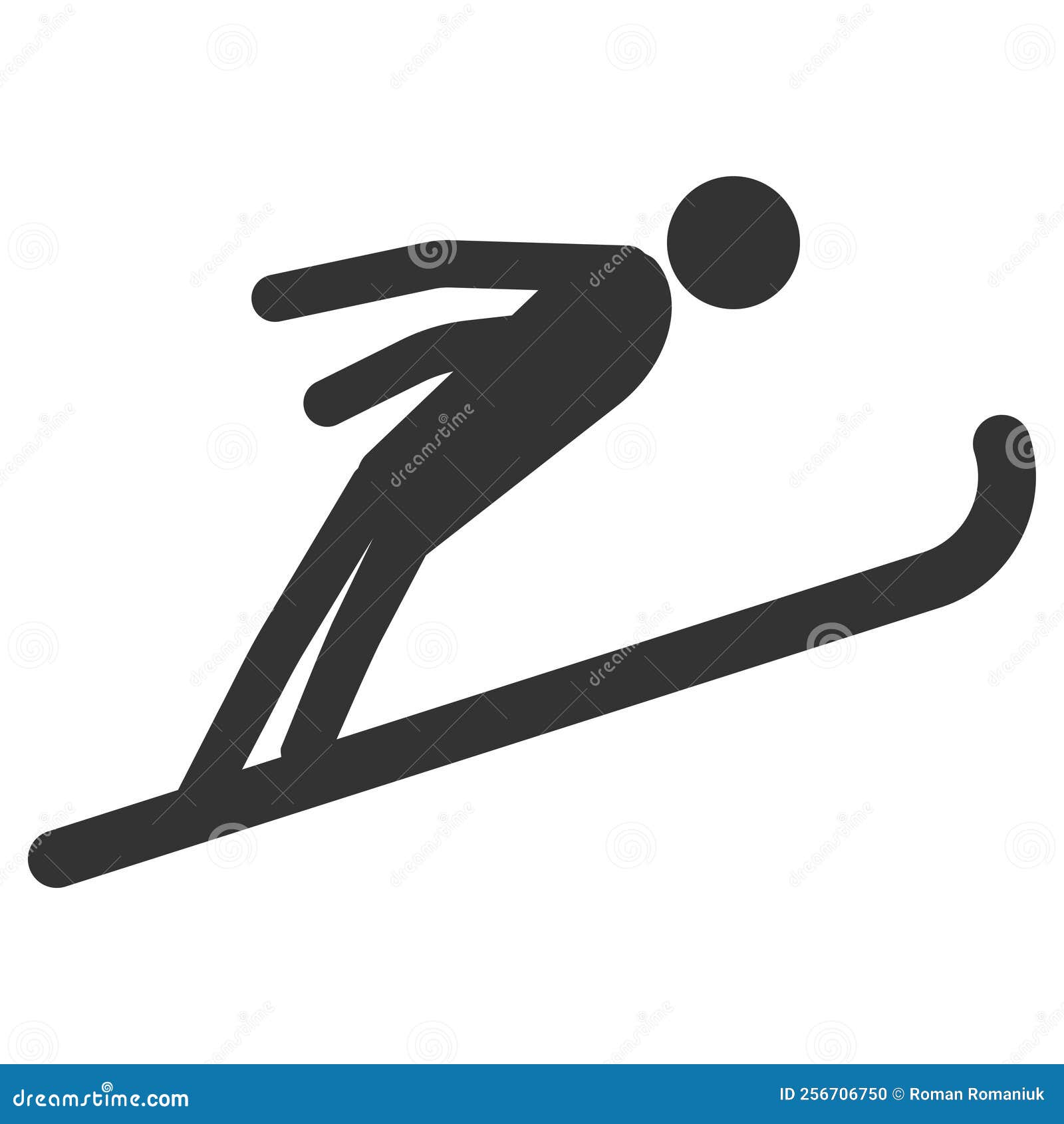 Ski Jumping Icon. Flat Style Vector Illustration Isolated on White ...