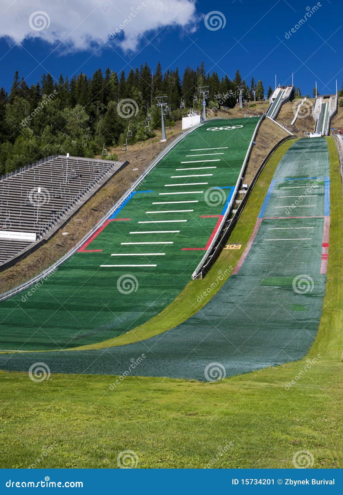 Ski jumping ramps stock image. Image of scene, landscape - 15734201