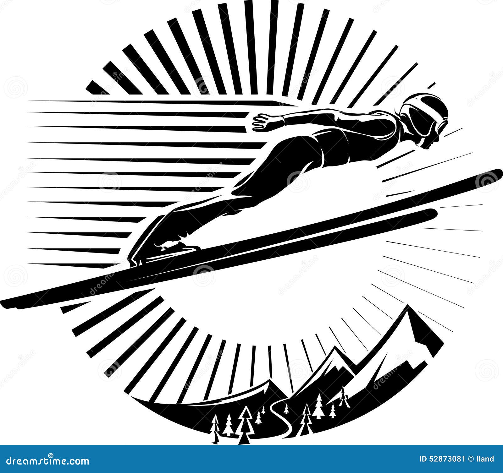 Ski jumping. stock vector. Illustration of hill, champion - 52873081