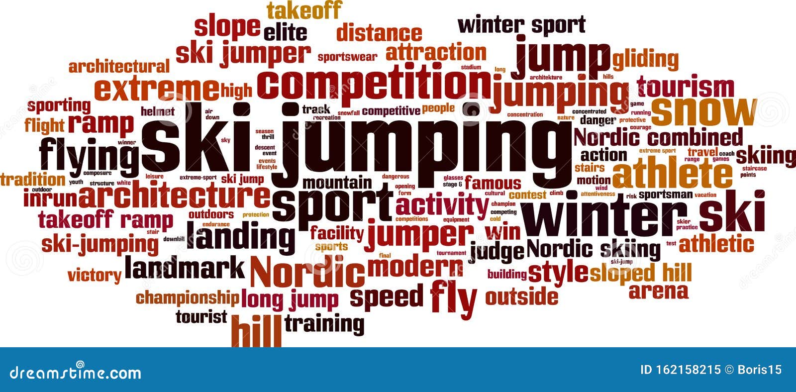Ski jumping word cloud stock vector. Illustration of endurance - 162158215