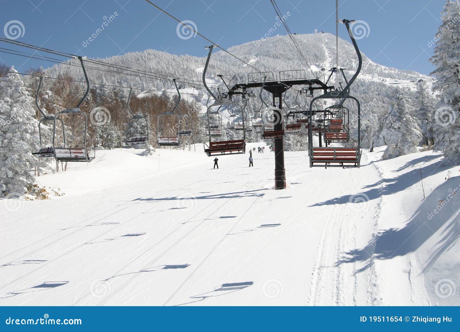 Ski lift stock photo. Image of cold, evergreen, destinations - 19511654
