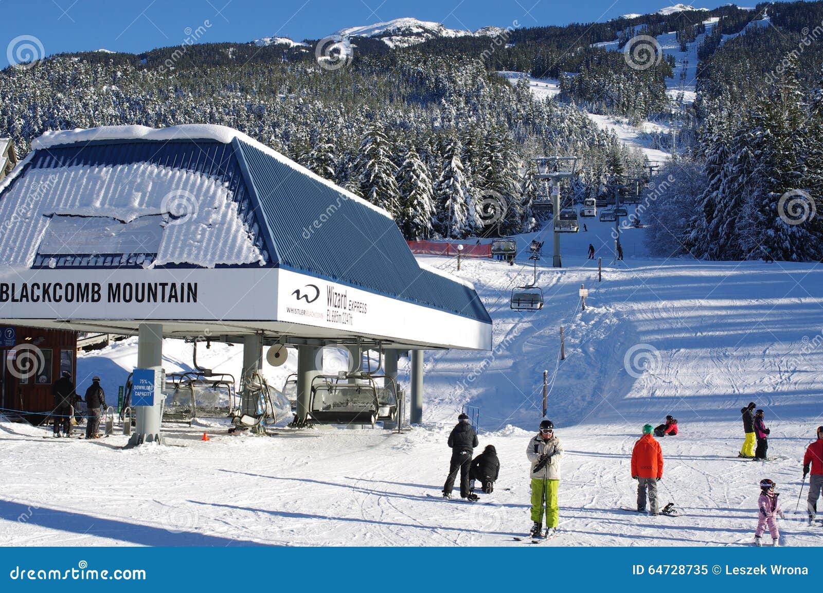 Ski Lift at Blackcomb Mountain Base Editorial Image - Image of village ...