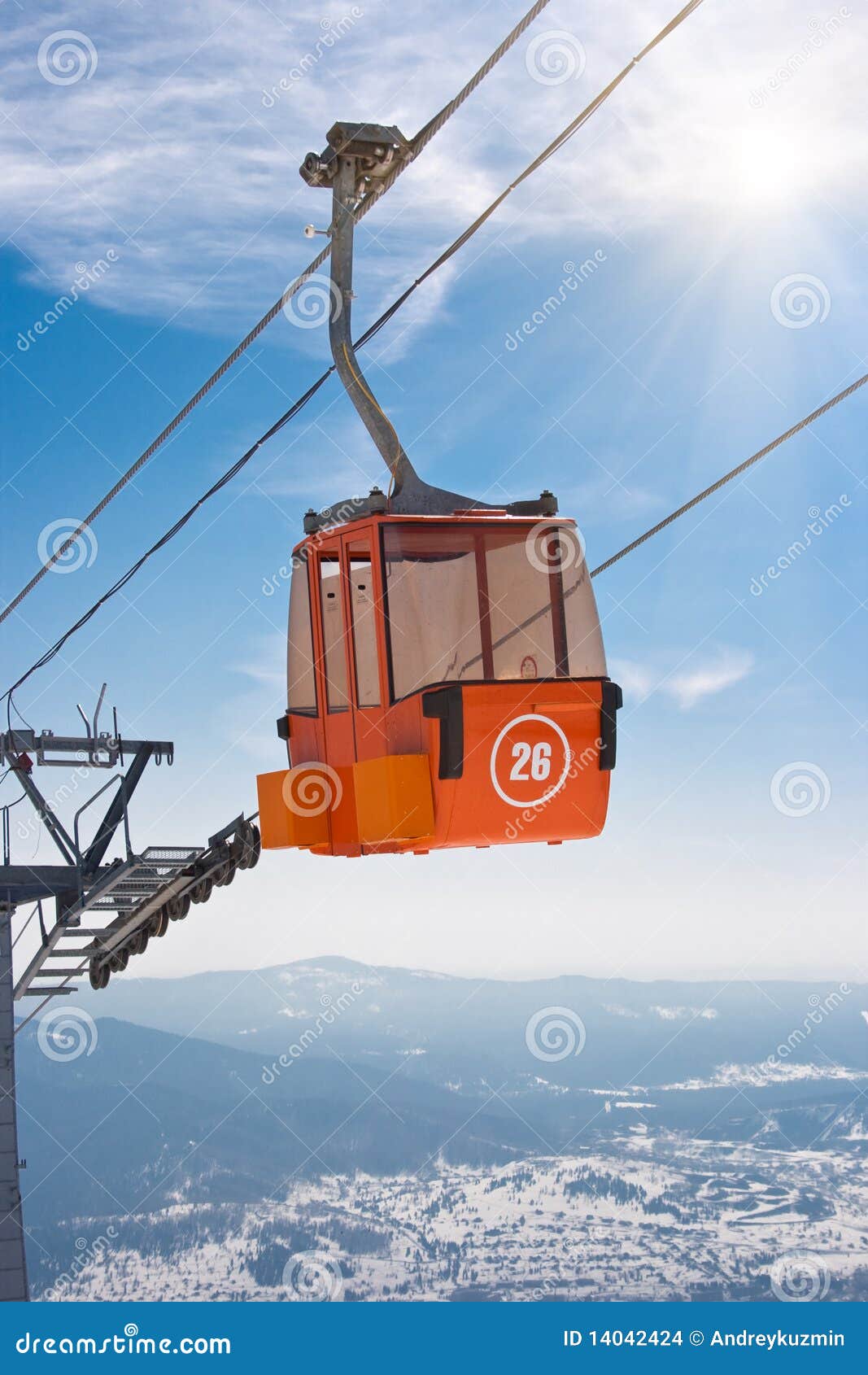 Ski Lift Cable, Ropeway, And Cableway Transport System For Skiers With ...