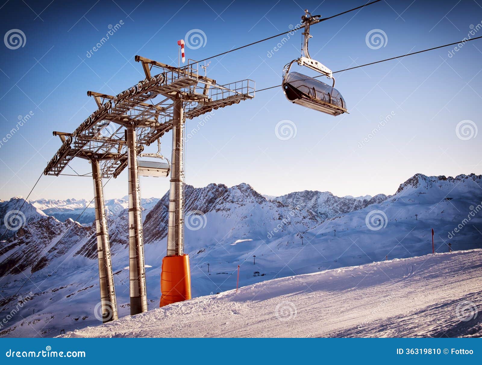 Ski lift chair stock photo. Image of girder, cold, scenic - 36319810