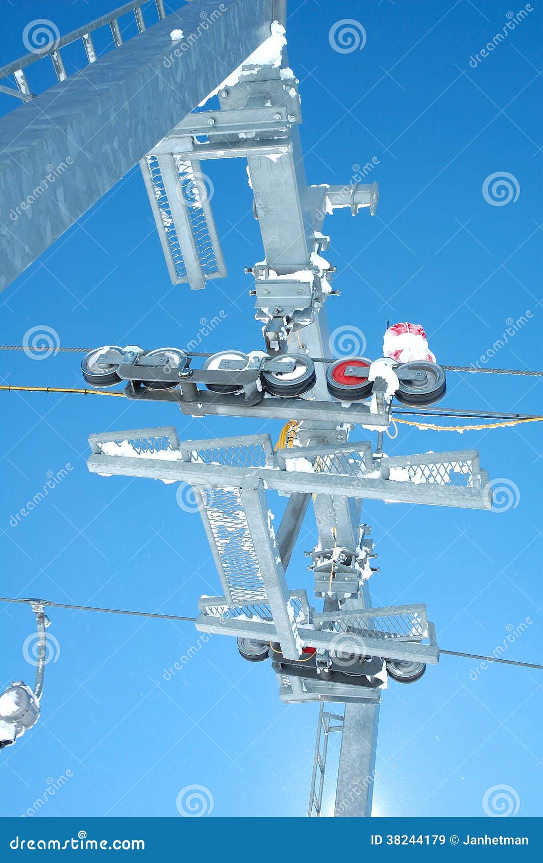 Ski lift elements stock image. Image of element, steel - 38244179