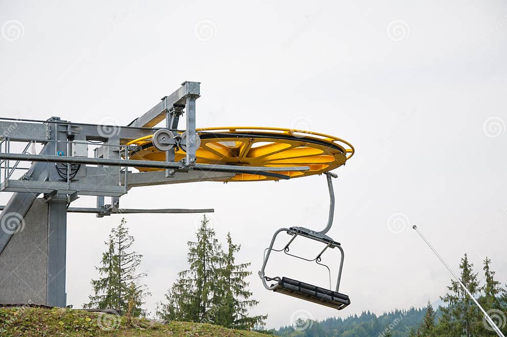 Ski lift in the fall stock image. Image of tatra, view - 84722095