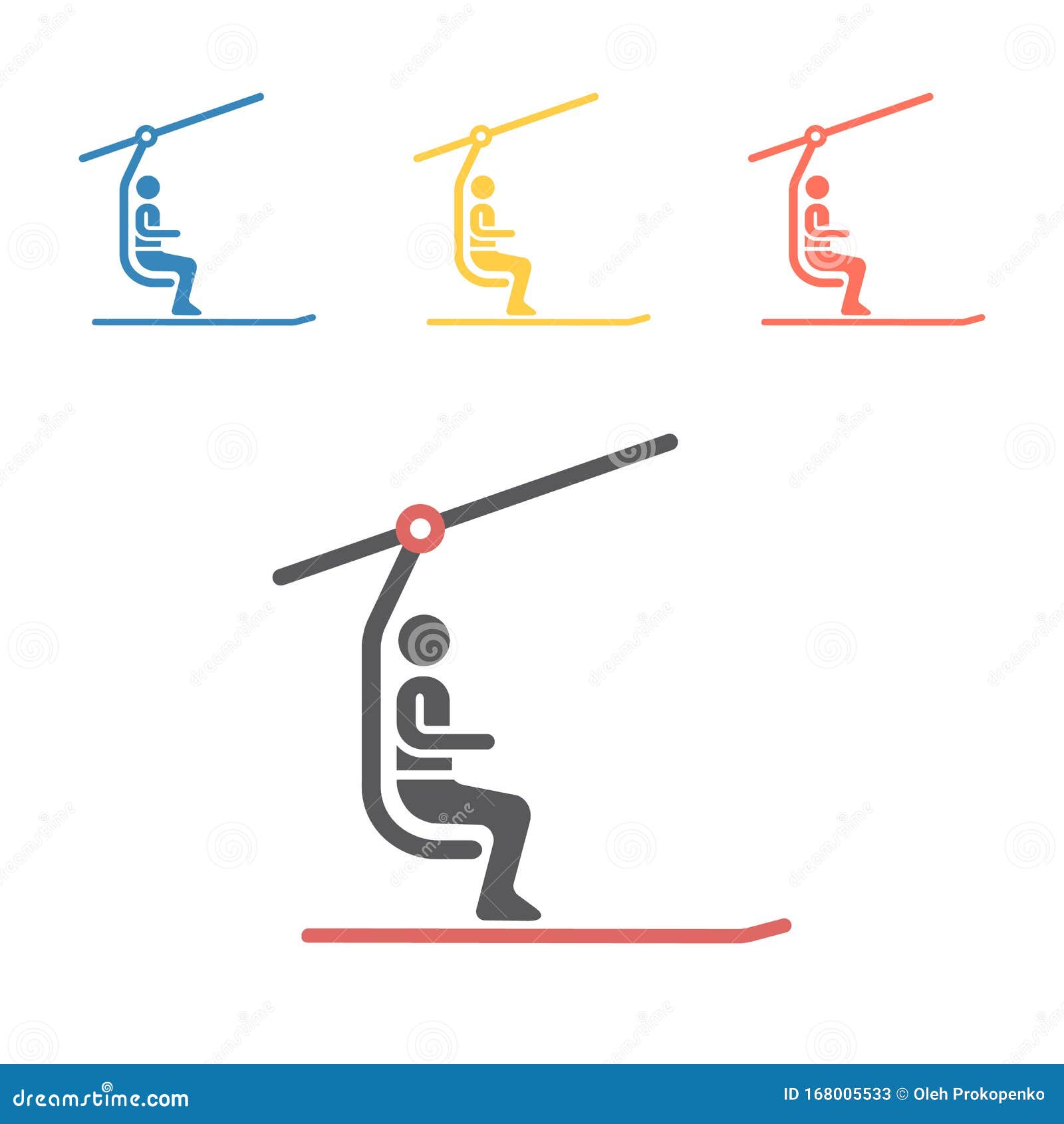 Ski Lift Icon. Vector Signs for Web Graphics Stock Vector ...